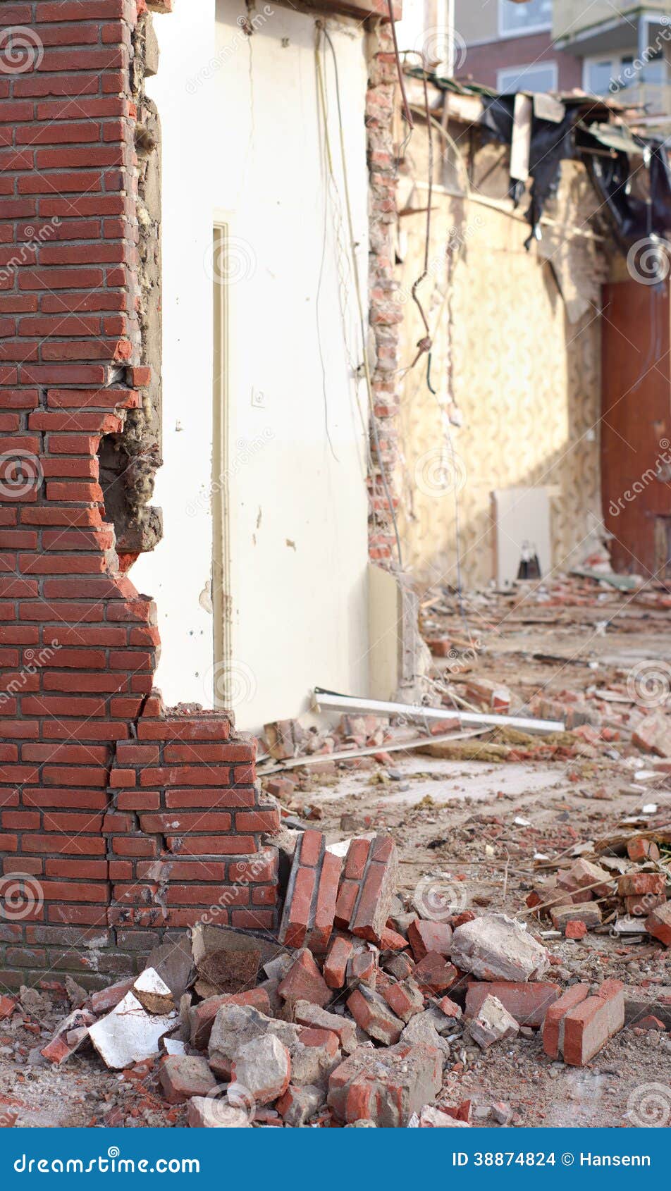 Broken brick wall stock photo. Image of industry, remains - 38874824