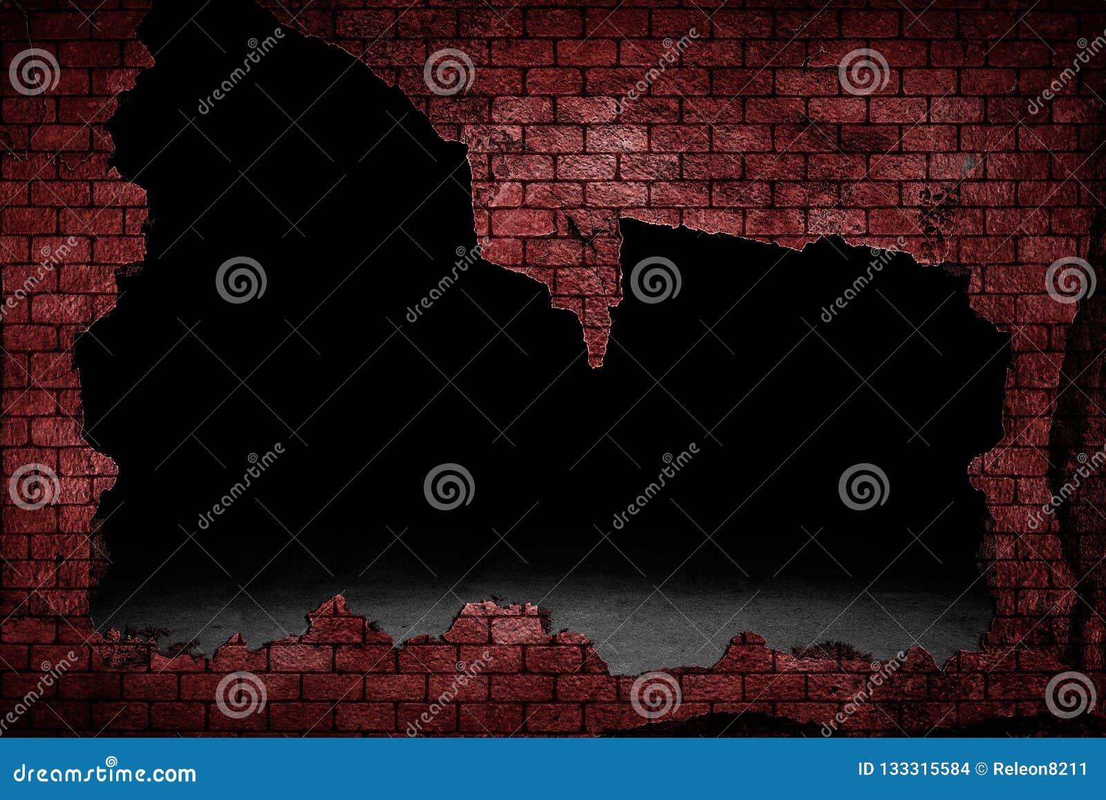 Broken Brick Wall Background Stock Photo - Image of demolition, bricks ...