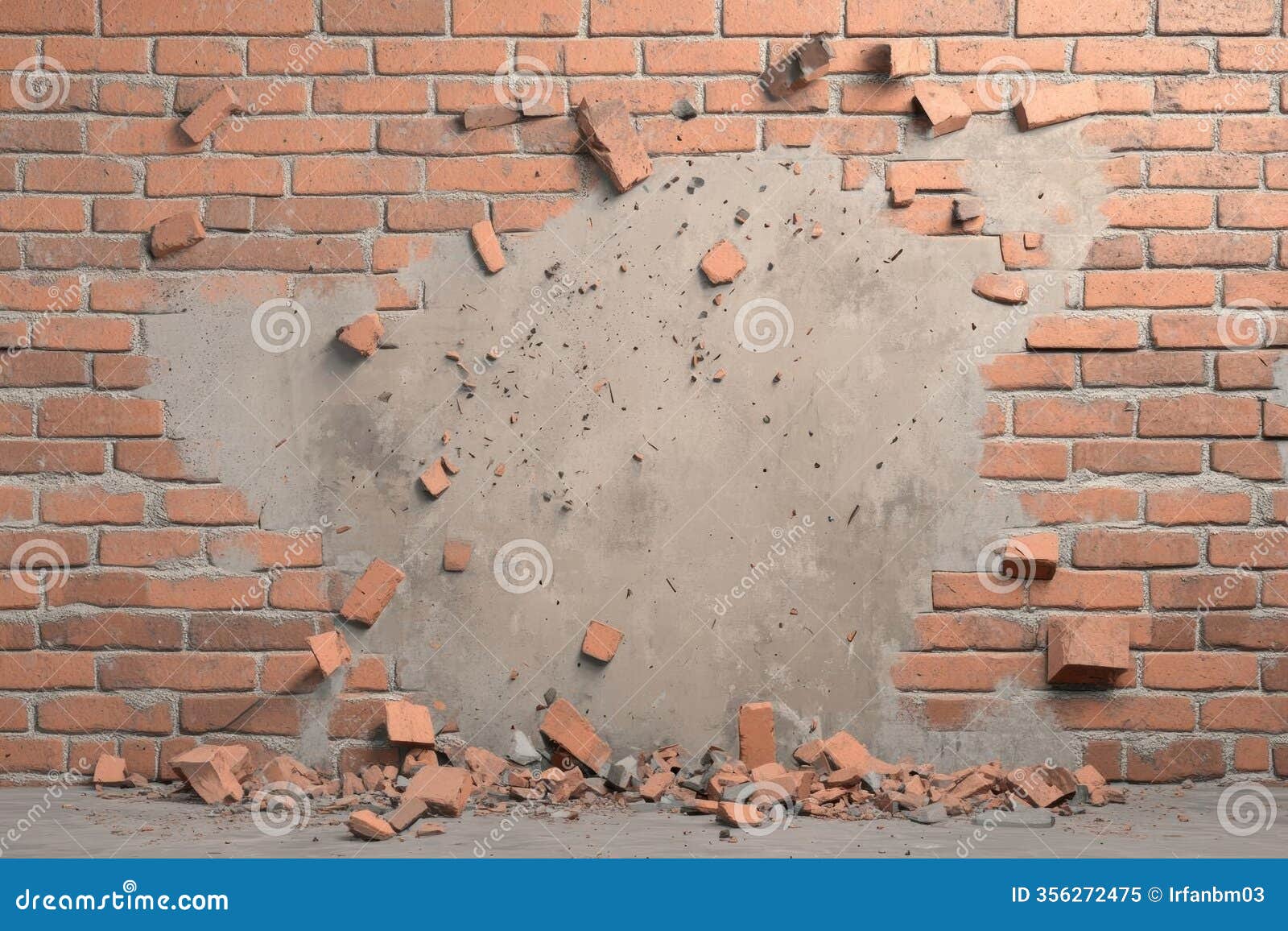 Broken Brick Wall - a Symbol of Overcoming Obstacles Stock Illustration ...
