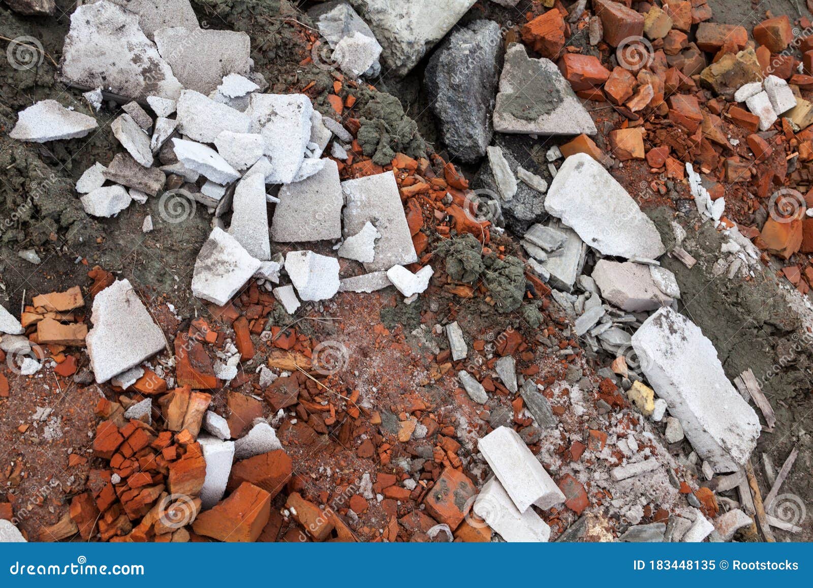 Broken Bricks and Concrete Blocks Stock Image - Image of architecture ...