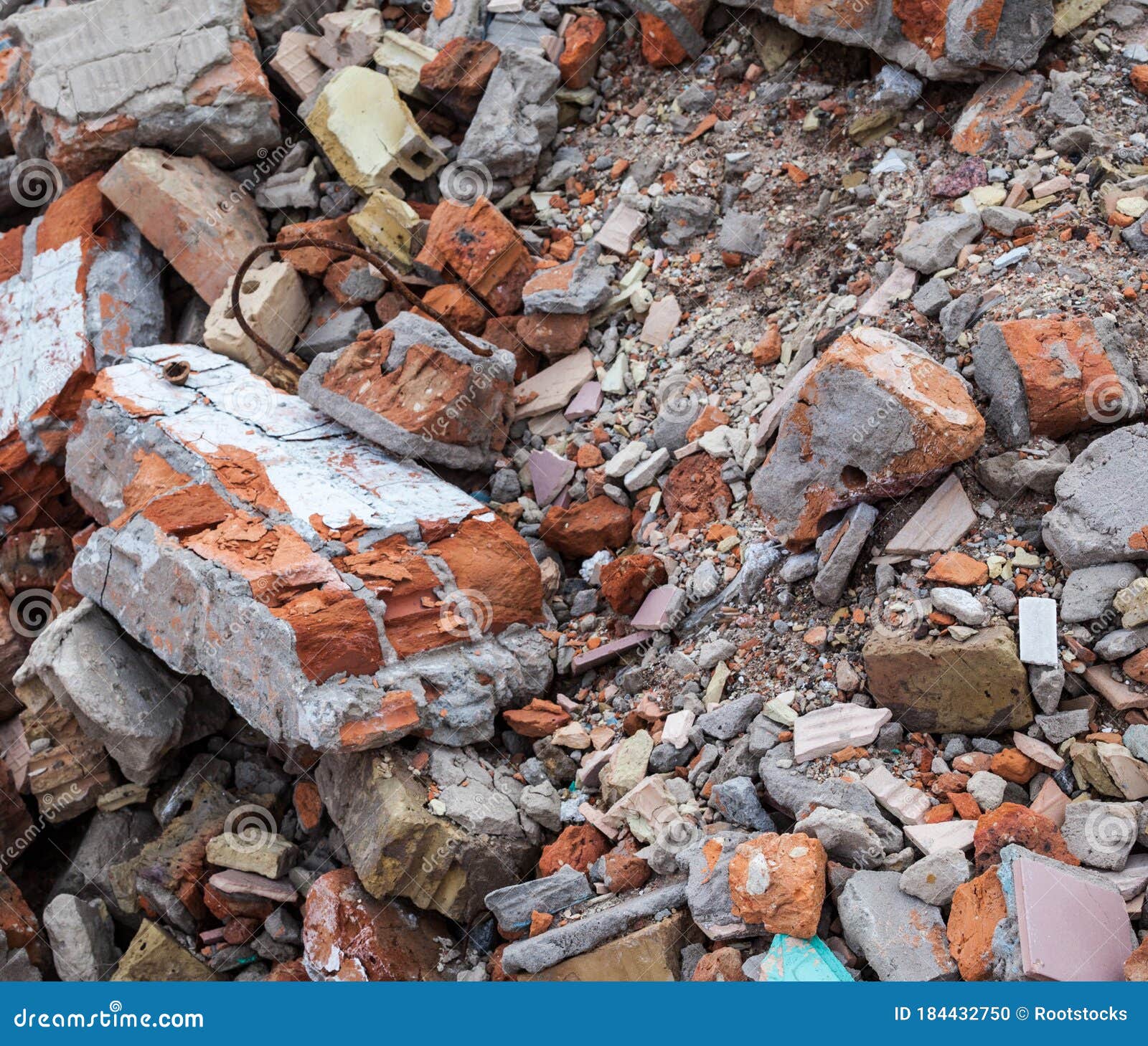 Broken Bricks and Concrete Blocks Stock Photo - Image of concrete ...