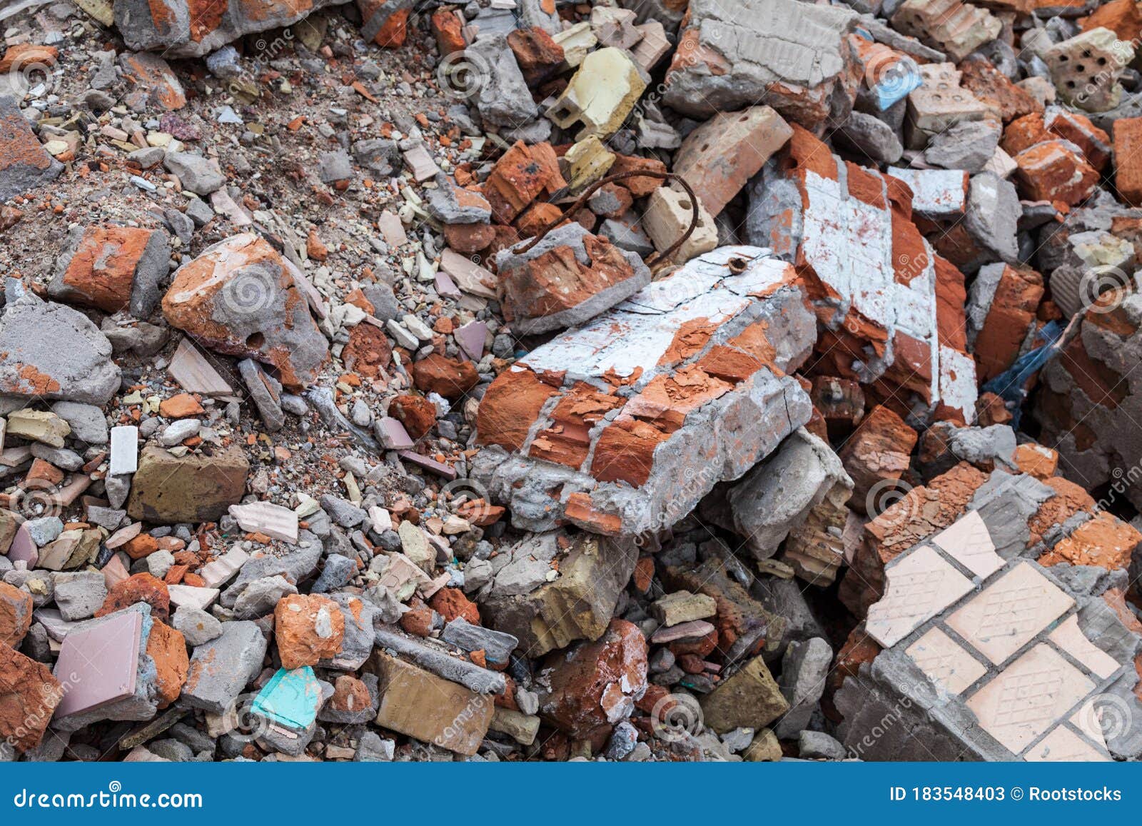 Broken Bricks and Concrete Blocks Stock Image - Image of block ...