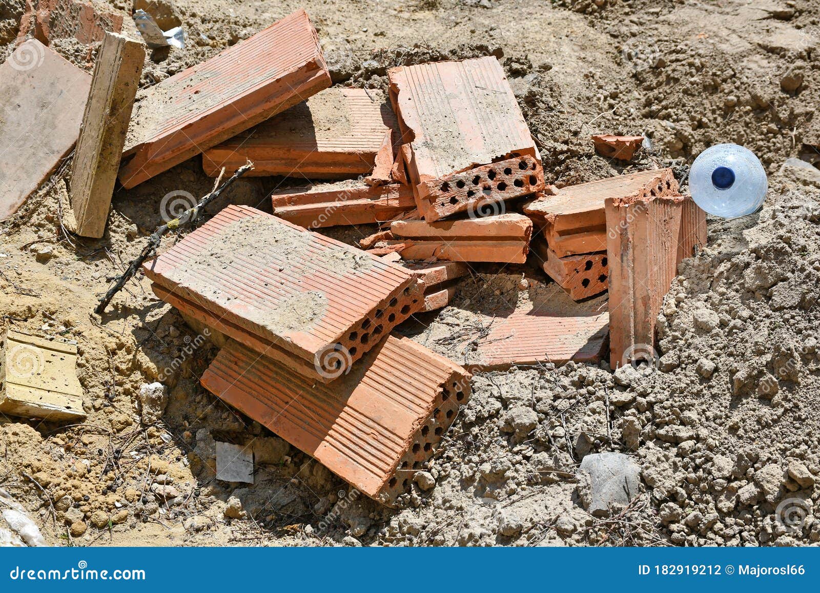 Broken Bricks at the Construction Site Stock Photo - Image of bricks ...