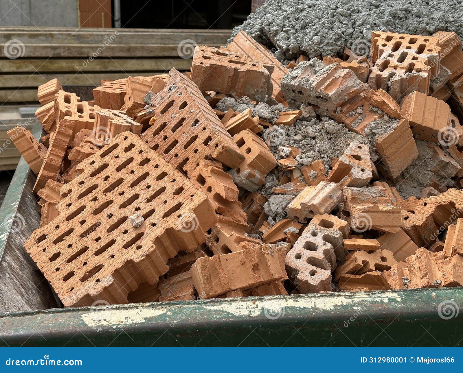 Broken Bricks at the Construction Site Stock Image - Image of heap ...