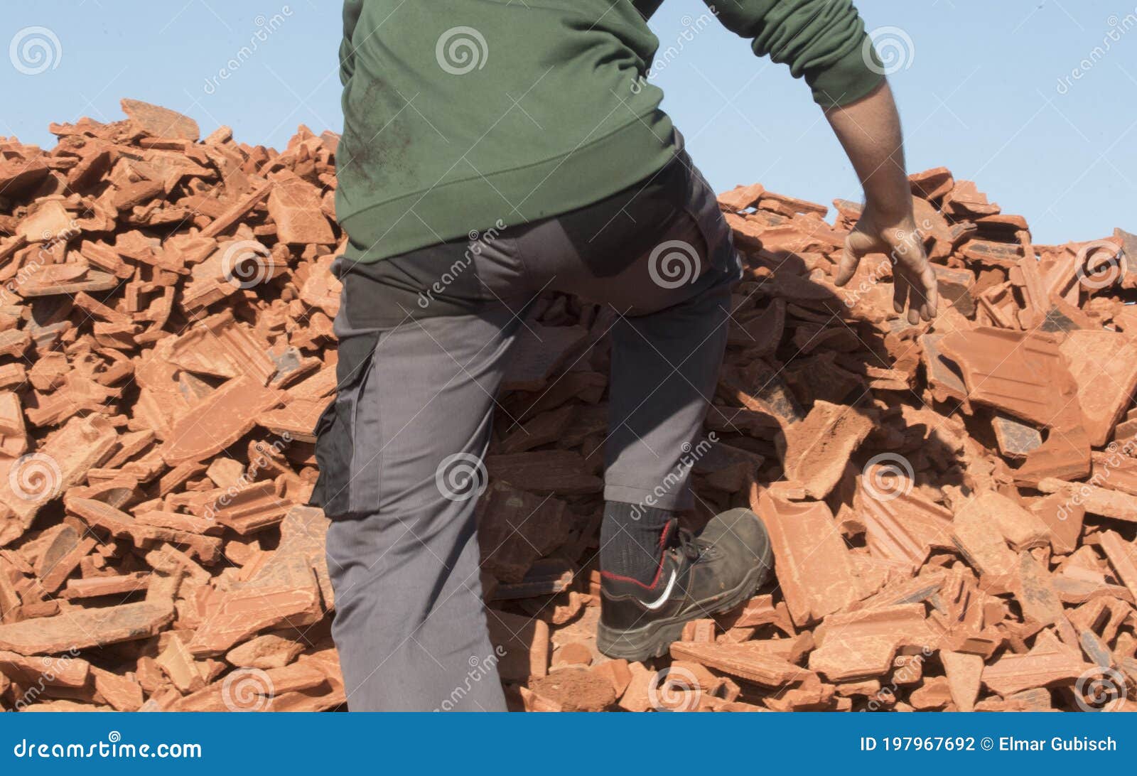 Broken Bricks at the Construction Site Stock Photo - Image of ...