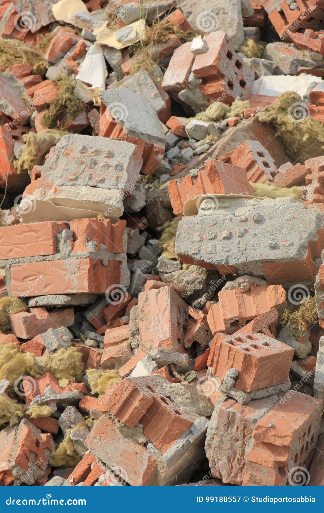 Broken Bricks on Construction Site Stock Image - Image of garbage, pile ...