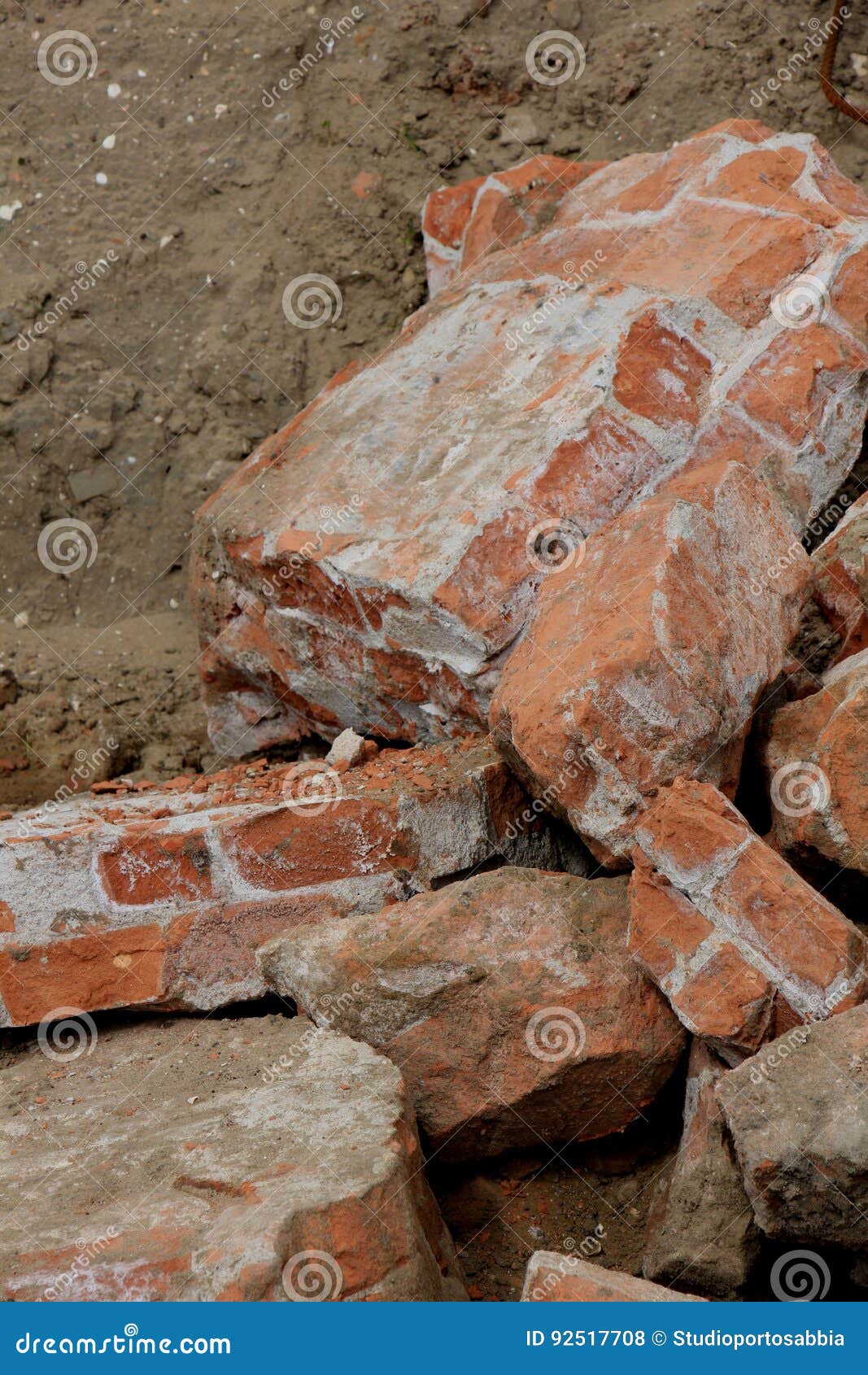 Broken Bricks on Construction Site Stock Photo - Image of destruction ...