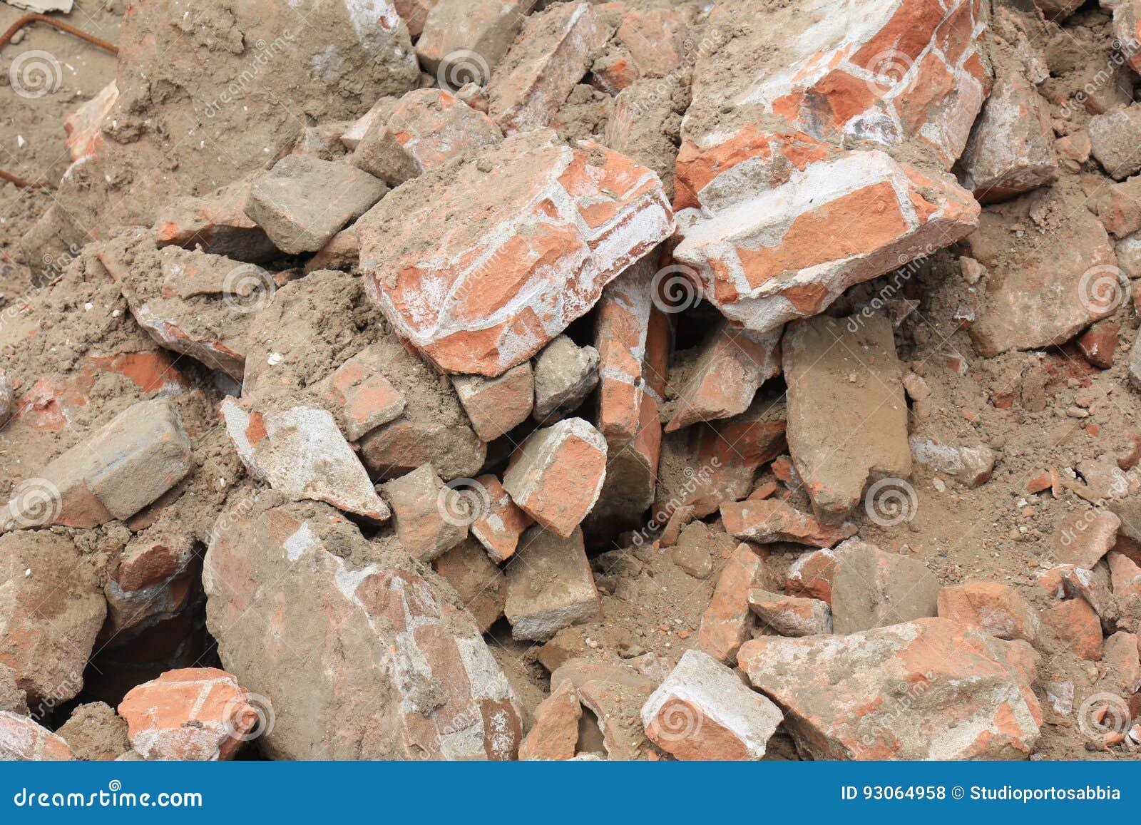 Broken Bricks on Construction Site Stock Photo - Image of industrial ...
