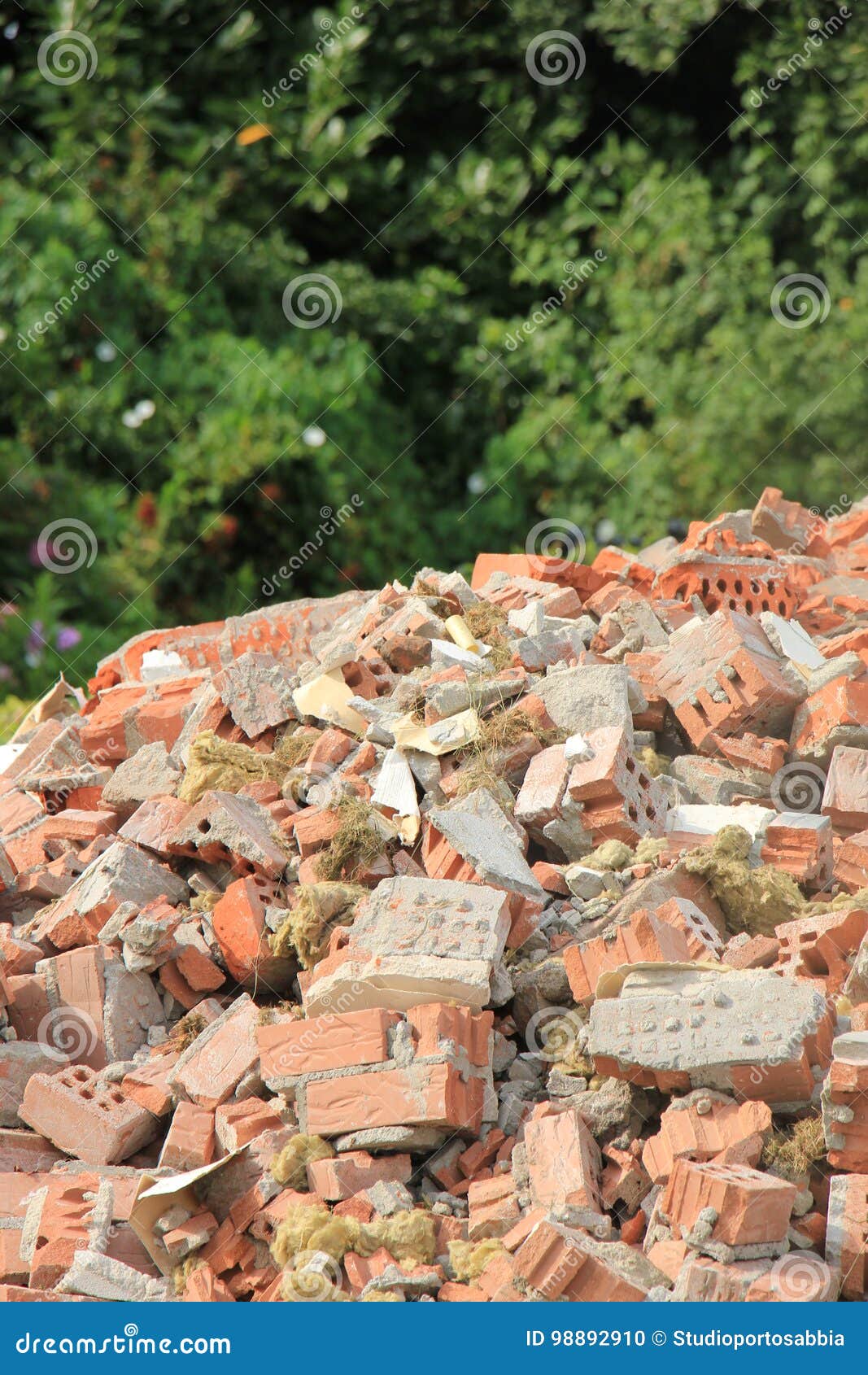 Broken Bricks on Construction Site Stock Photo - Image of industrial ...