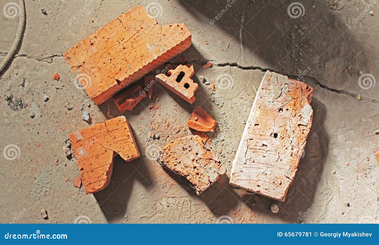 Broken Bricks at the Construction Site Stock Image - Image of structure ...