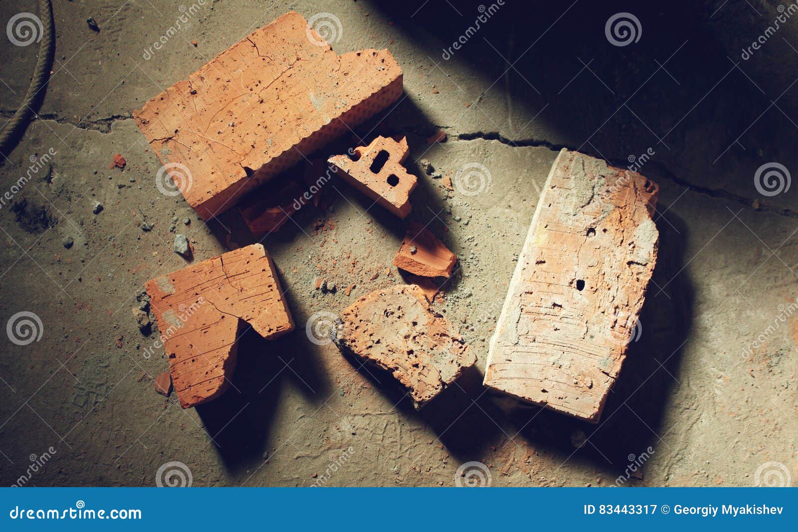 Broken Bricks at the Construction Site Stock Image - Image of rubble ...