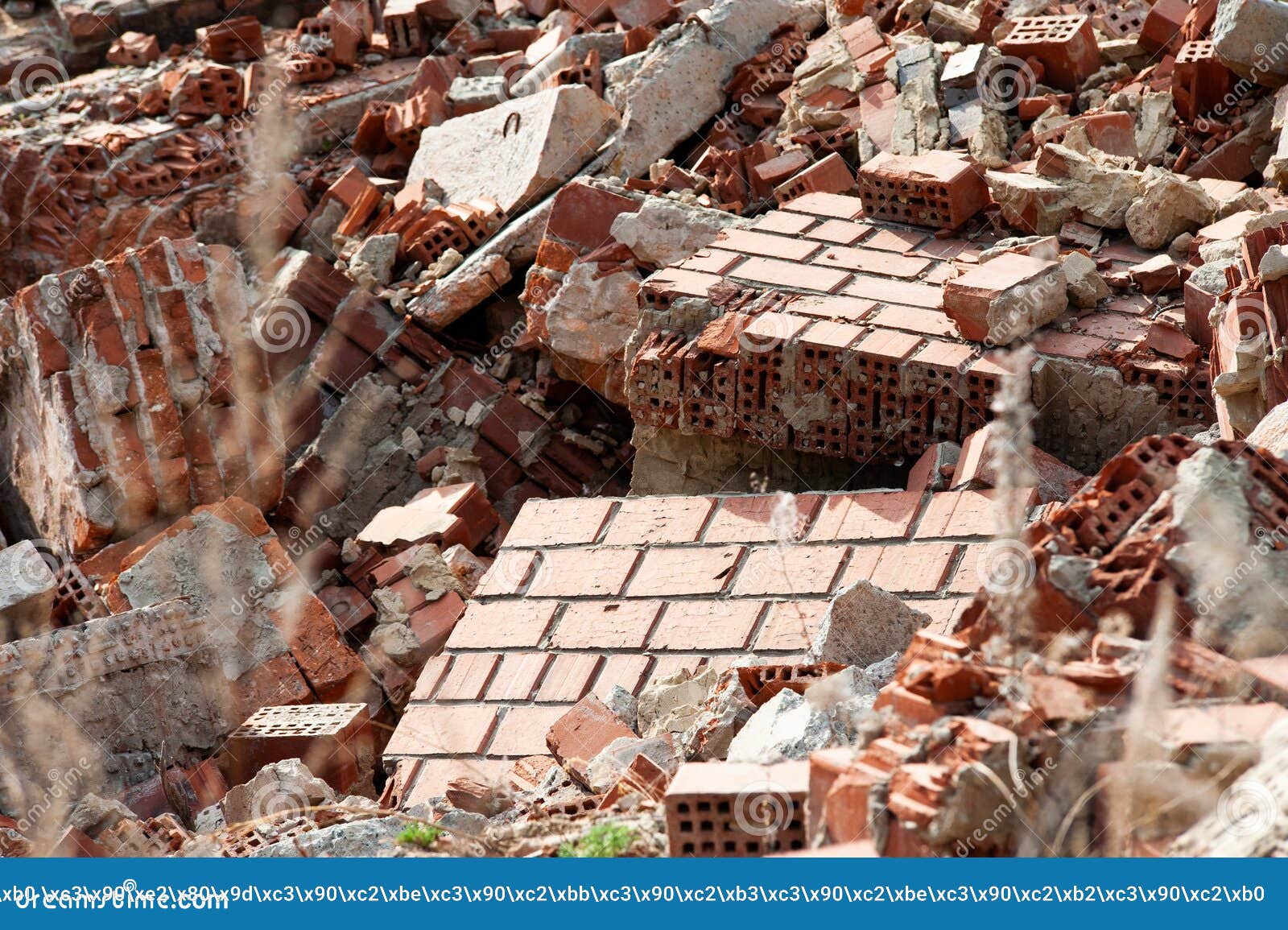 Broken Bricks, Destroyed Brick Walls Stock Photo - Image of material ...