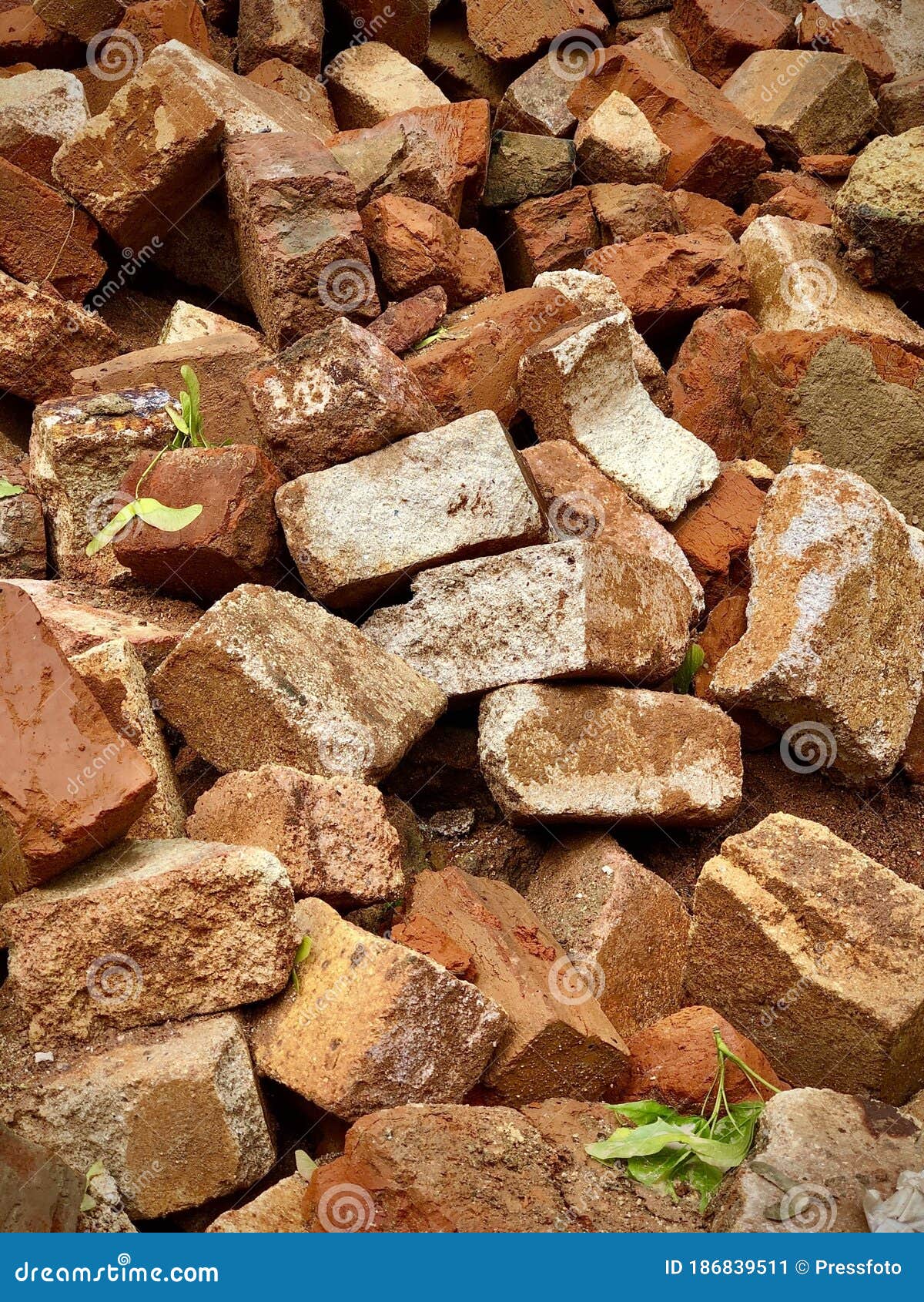 Broken Bricks Stack stock image. Image of stone, bricks - 186839511