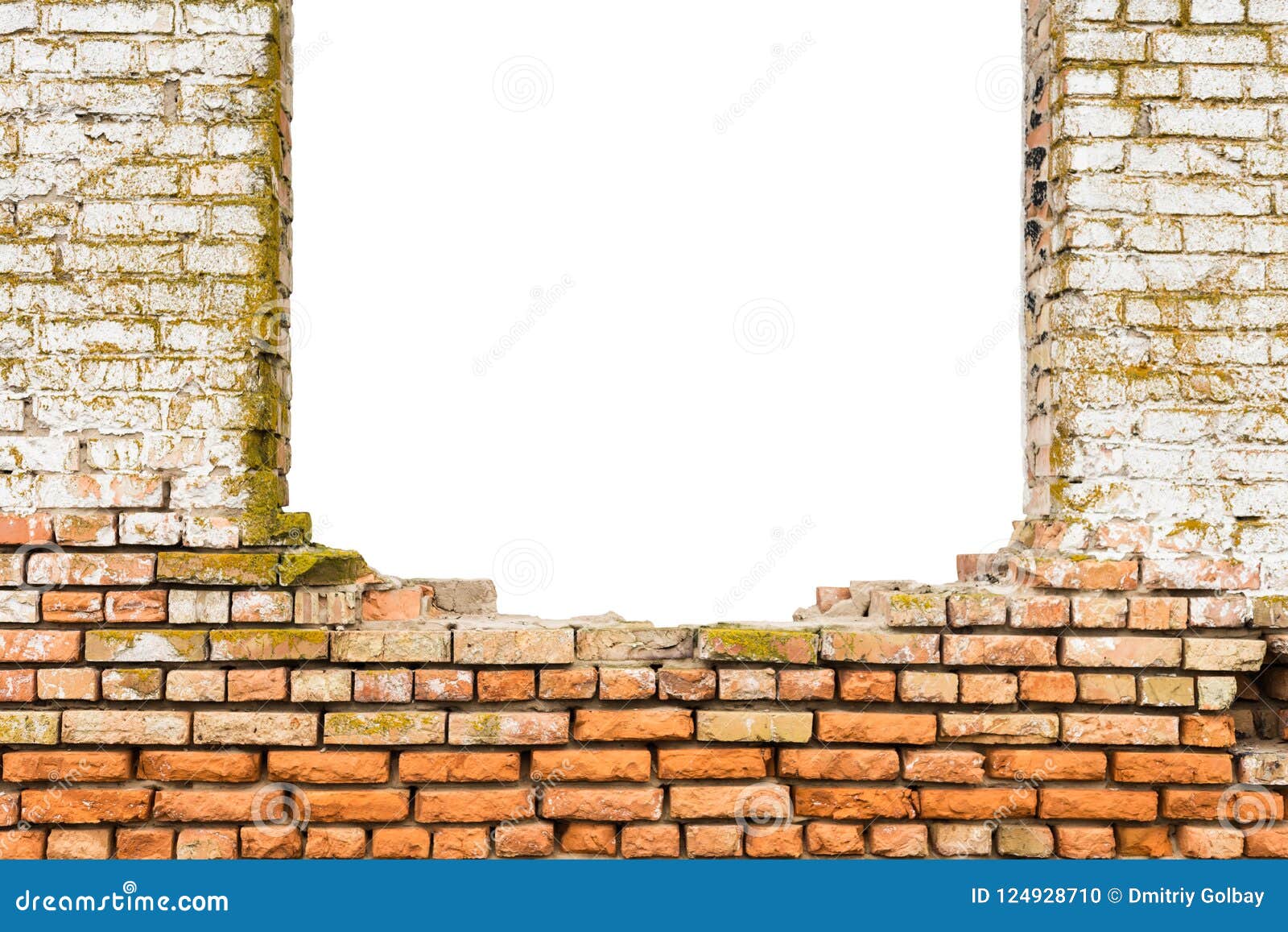 Broken Bricks Wall. Conceptual Composition Stock Photo - Image of ...
