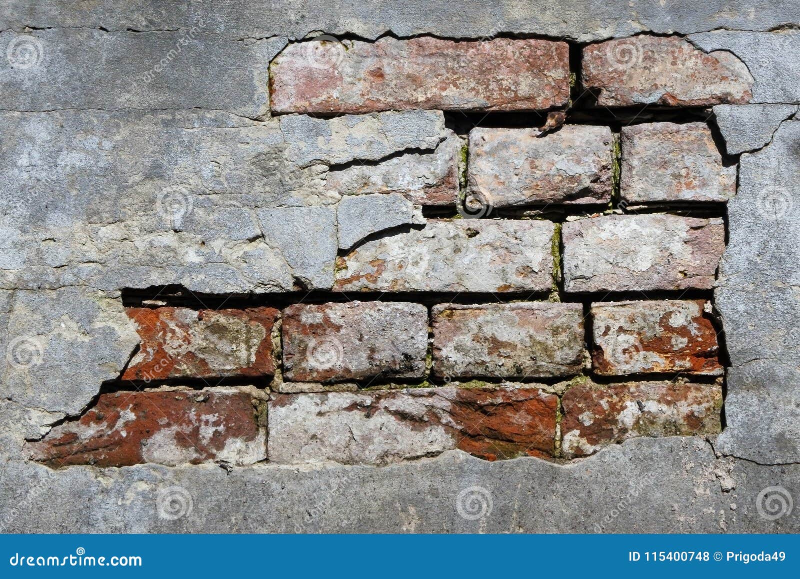 Broken Bricks Wall with Sharp Texture Stock Photo - Image of break ...