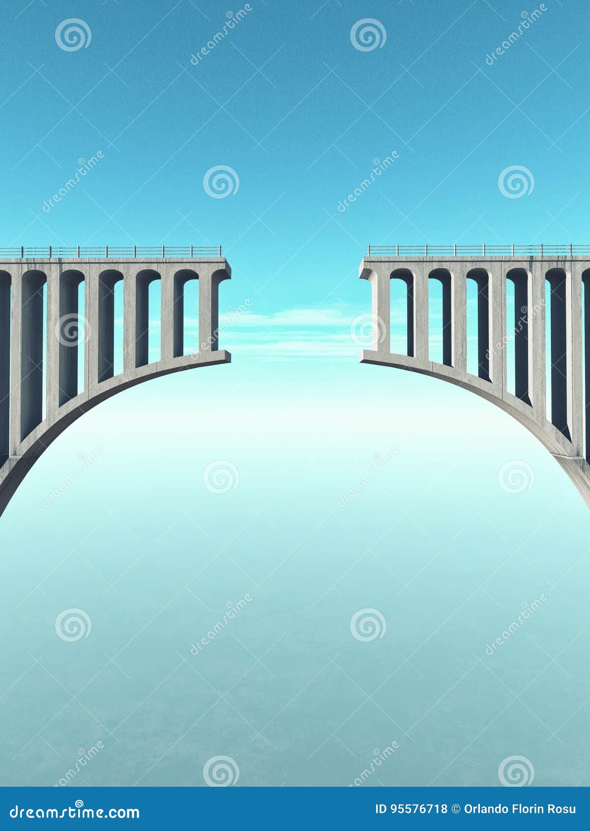 Broken bridge stock illustration. Illustration of obstacle - 95576718
