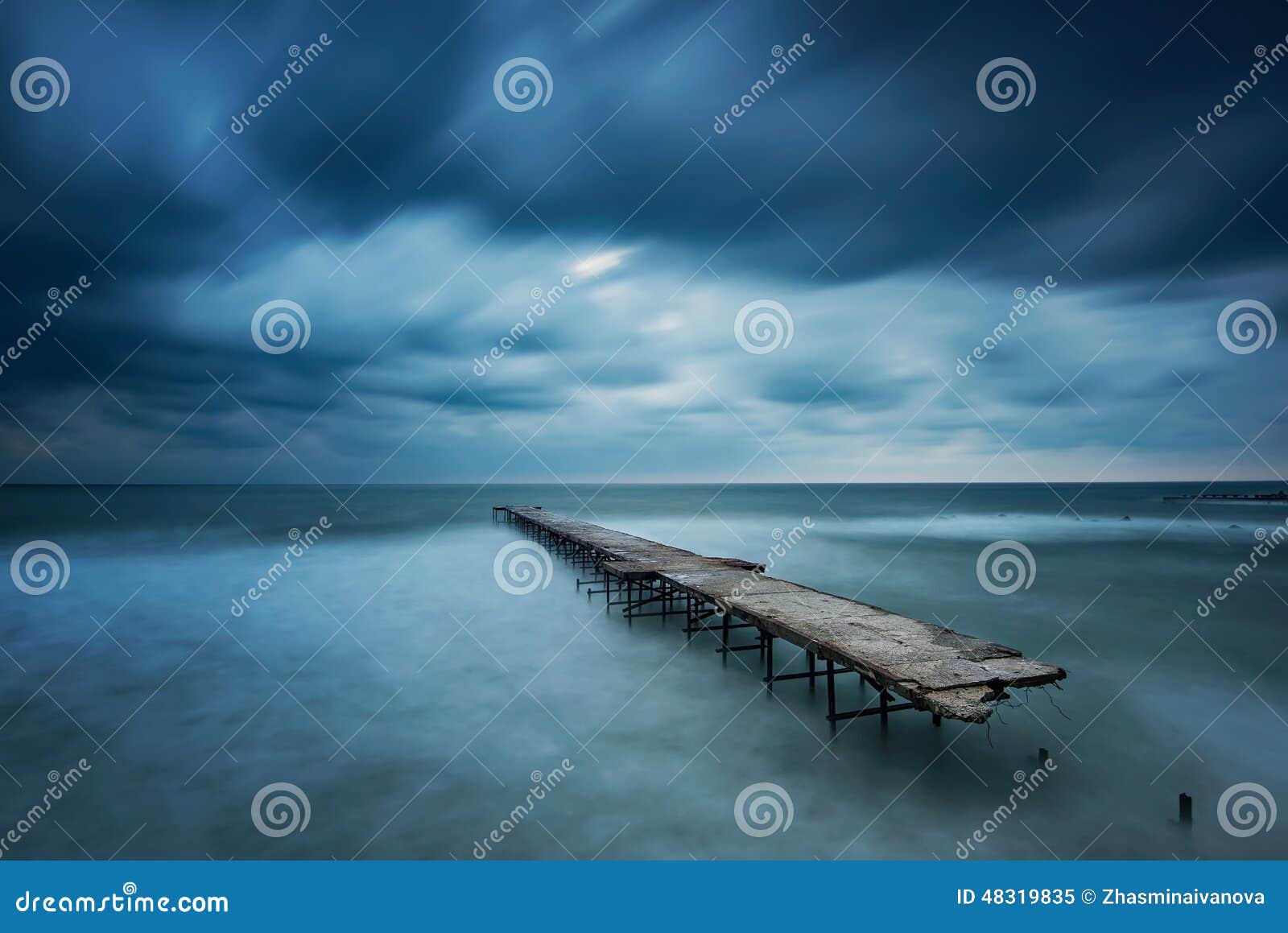 Broken bridge stock image. Image of horizon, storm, landscape - 48319835
