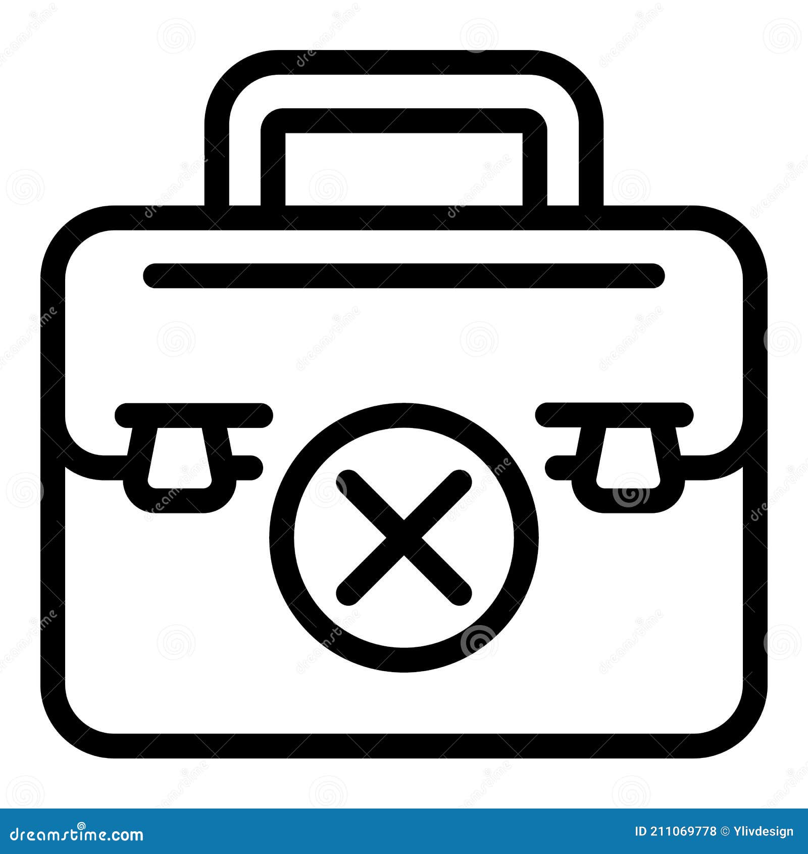 Broken Briefcase Icon, Outline Style Stock Vector - Illustration of ...