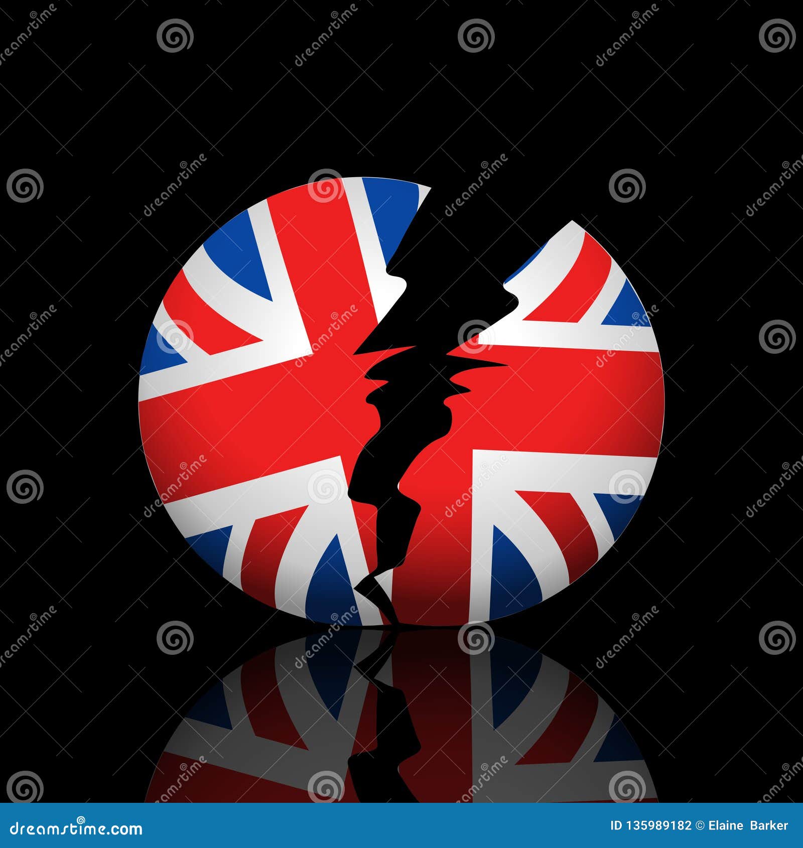 Broken Britain on Black Background Stock Illustration - Illustration of ...