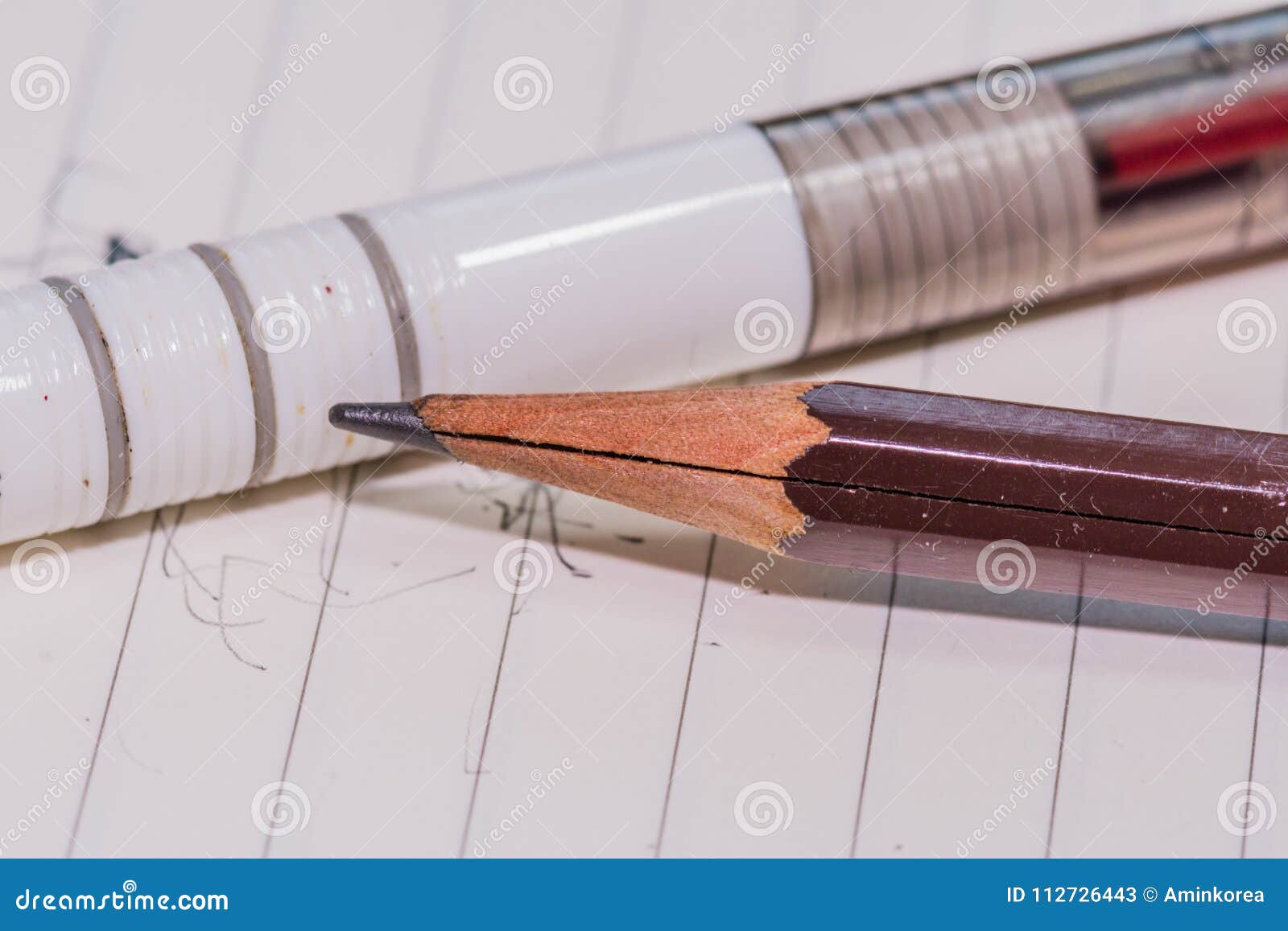 Broken brown wooden pencil stock image. Image of macro - 112726443