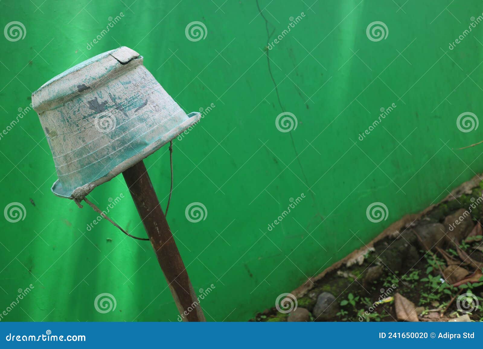 Broken Bucket Placed on Iron Pipe Stock Photo - Image of interior ...
