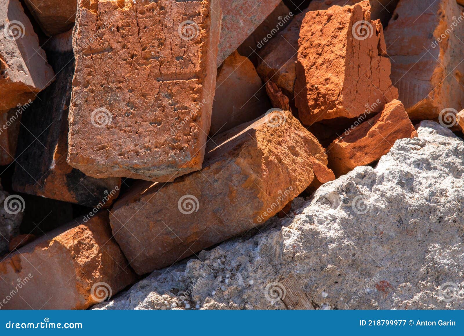 Broken building. Bricks stock image. Image of grungy - 218799977