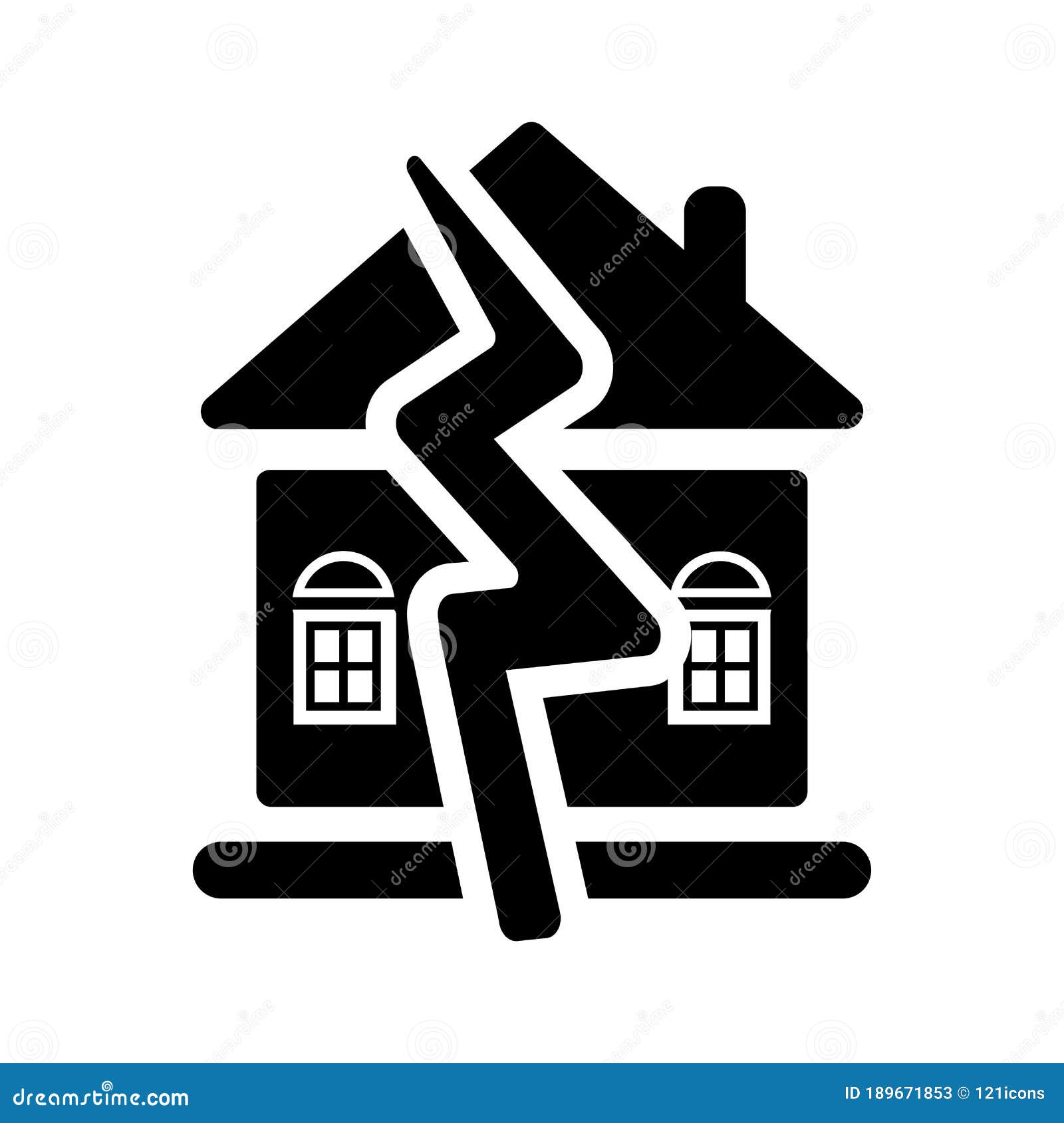 Earthquake Black Line Icon On White Background. Seismic Activity ...