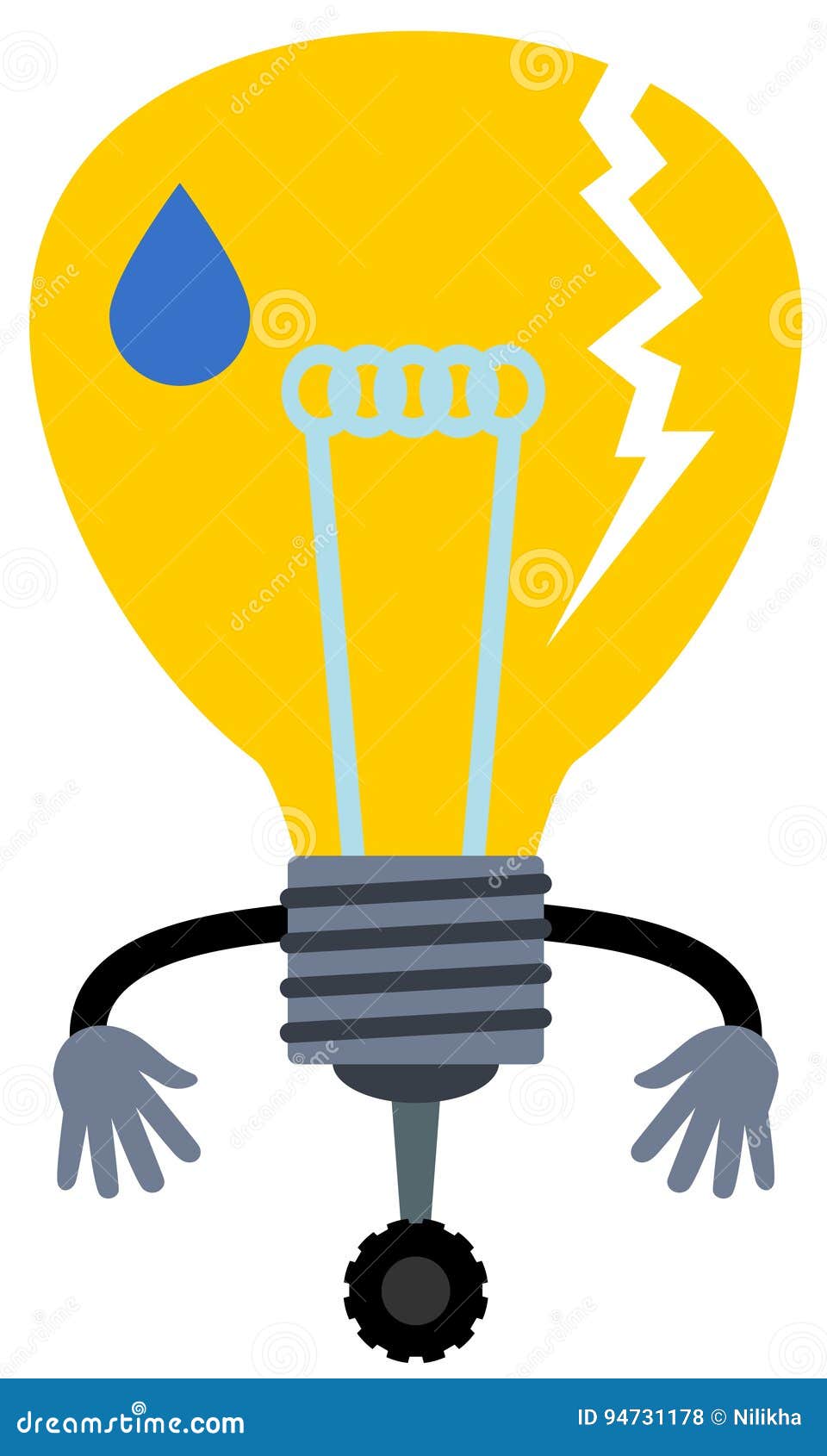 Broken bulb stock illustration. Illustration of stress - 94731178