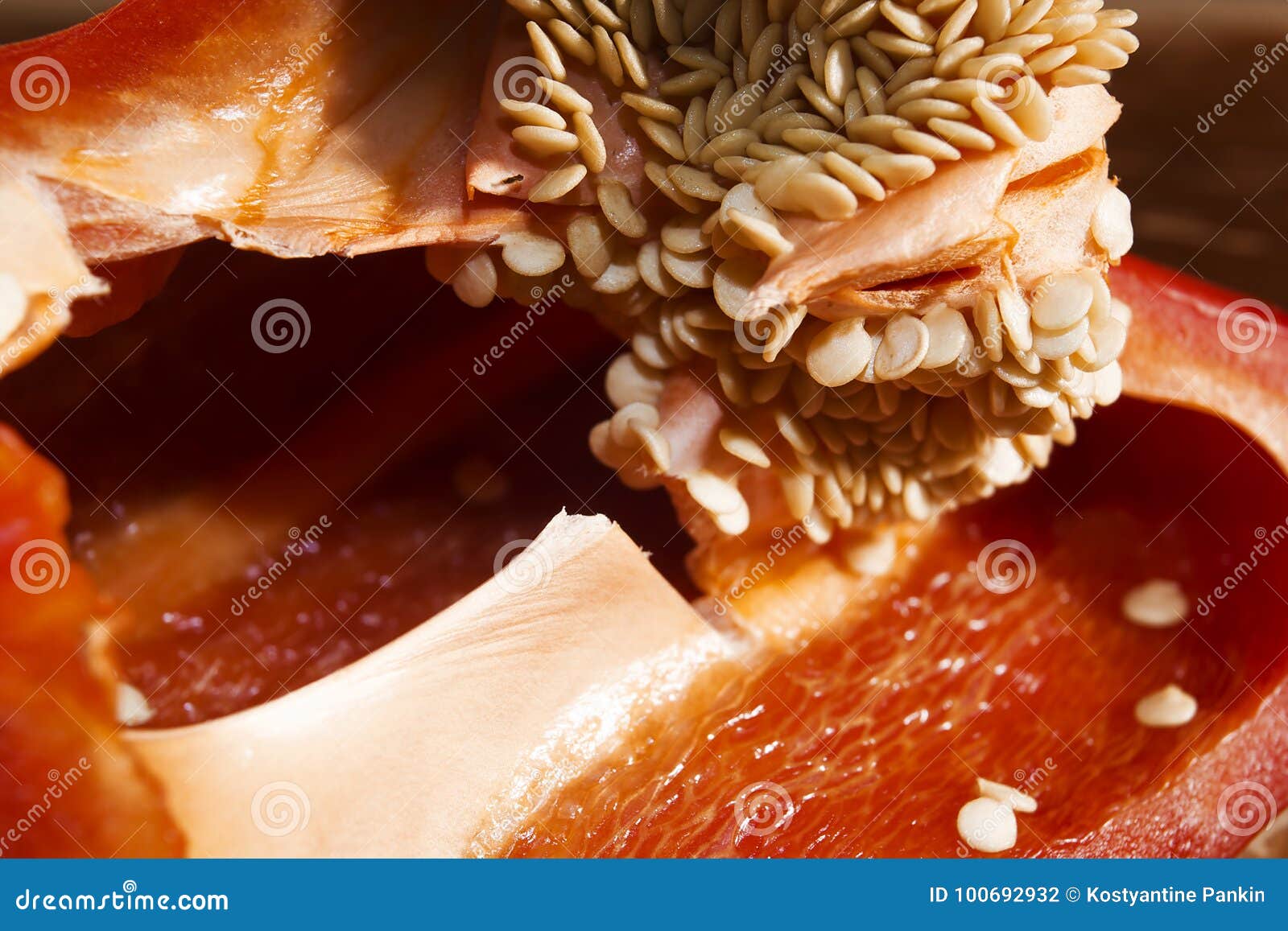 Broken Bulgarian pepper stock photo. Image of gourmet - 100692932