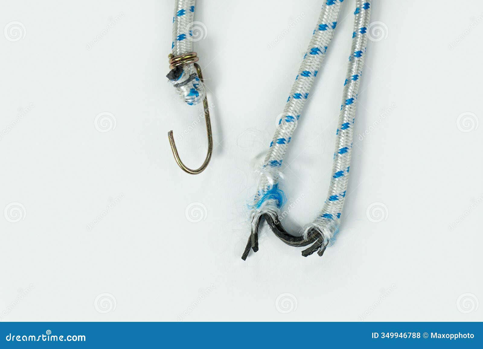 Broken Bungee Rubber Rope with Hooks Stock Photo - Image of equipment ...