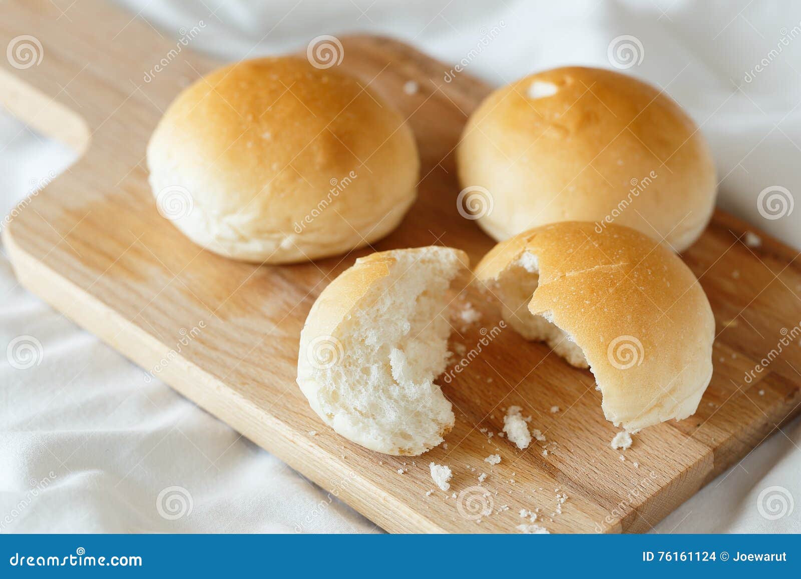 Broken buns stock photo. Image of mini, healthy, tear - 76161124