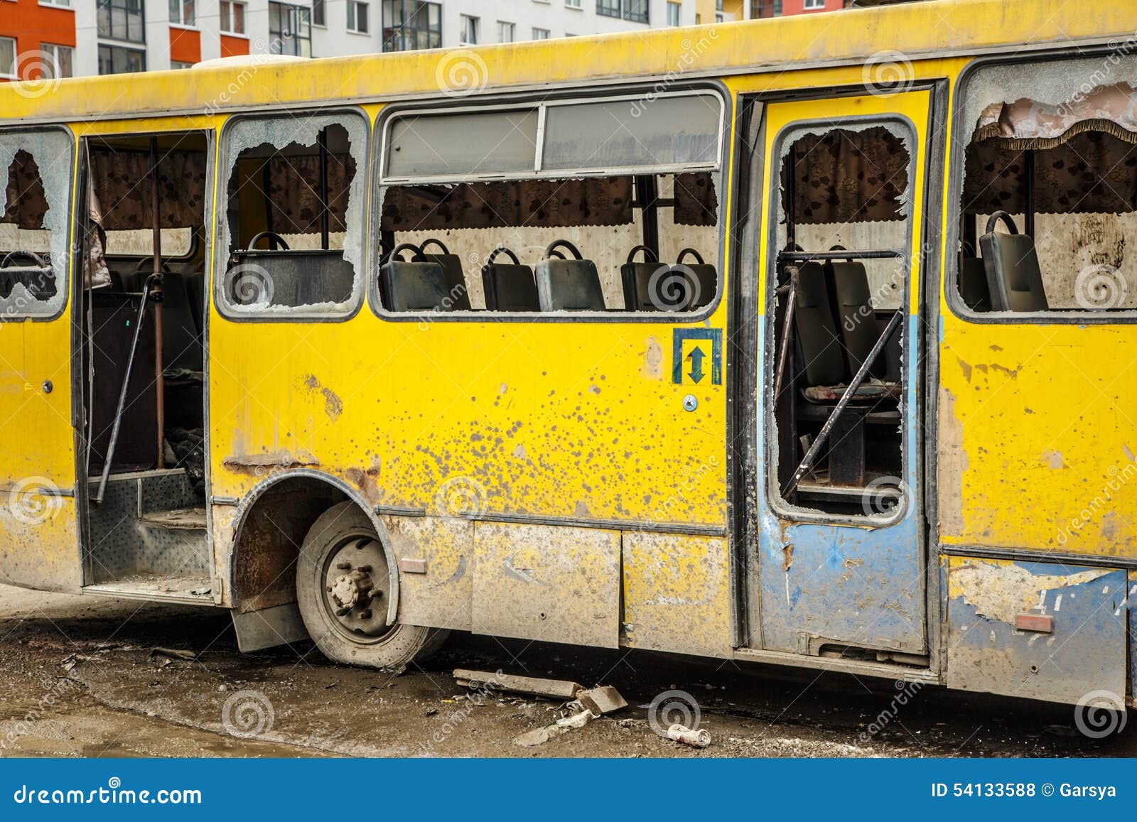 Broken bus stock photo. Image of frontal, rust, transportation - 54133588
