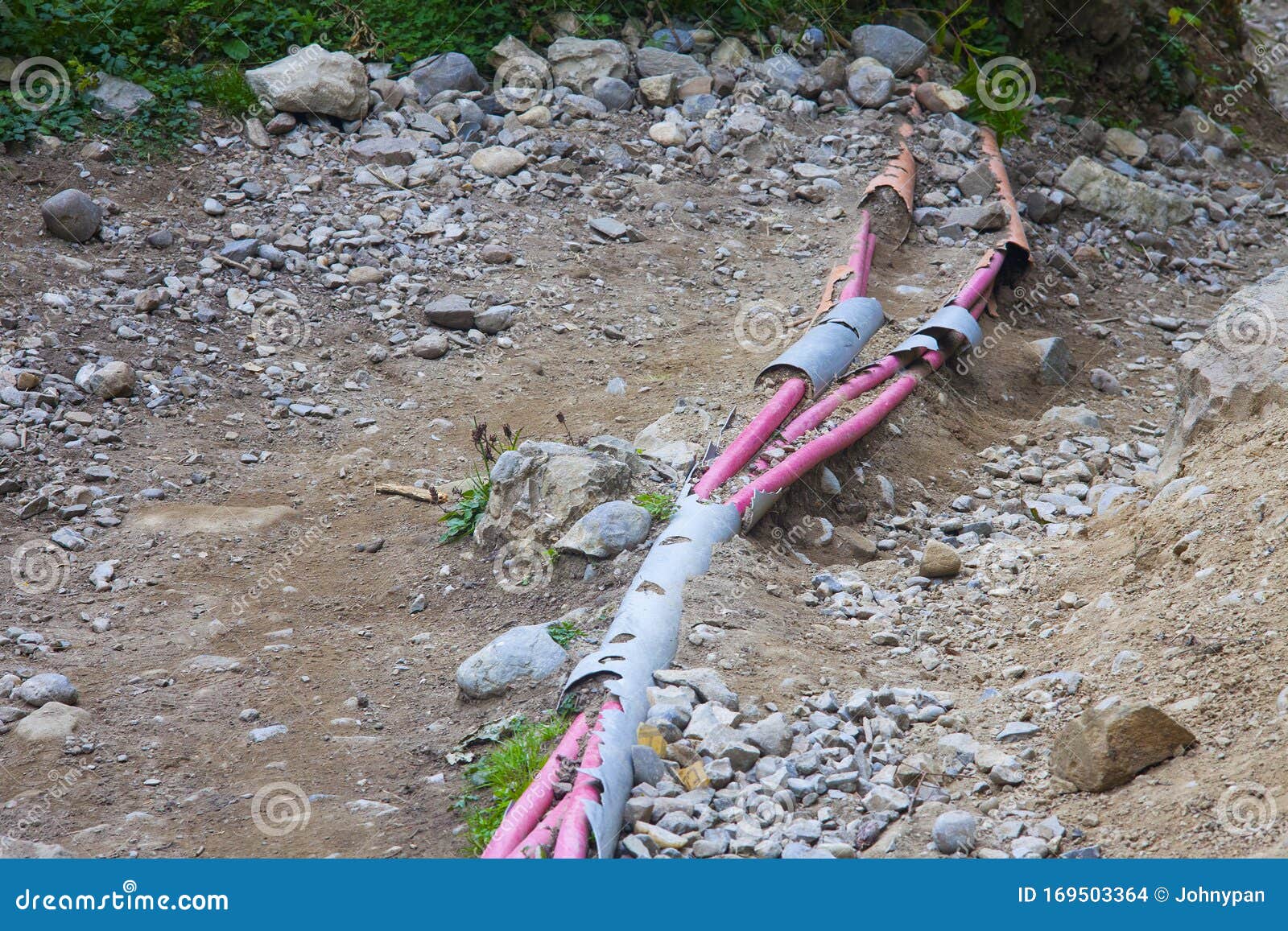 Broken Cable in the Ground. Stock Photo - Image of technology, industry ...