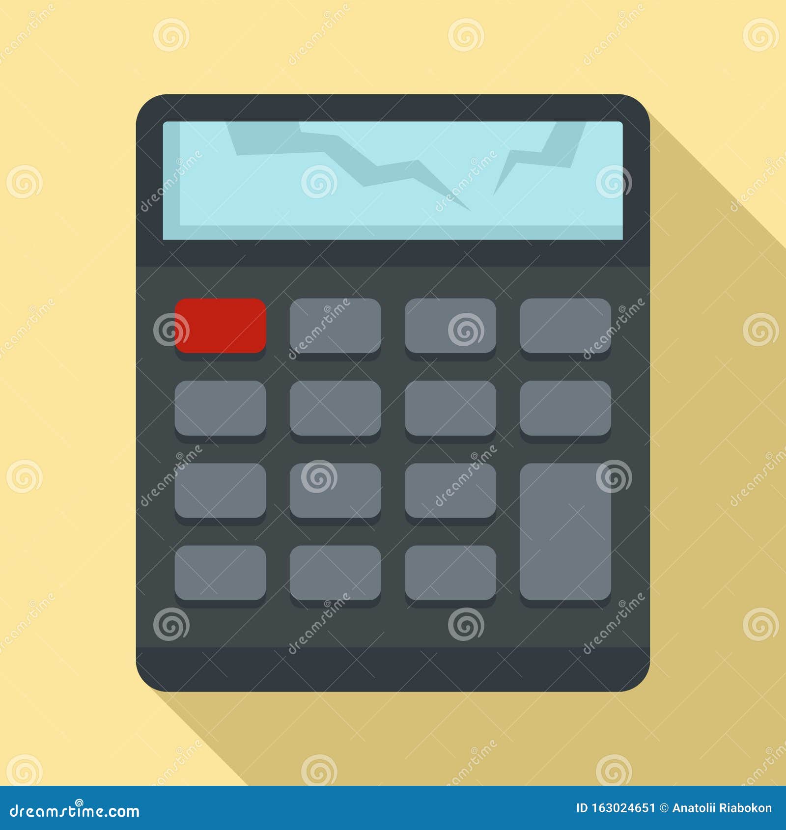 Broken Calculator Icon, Flat Style Stock Vector - Illustration of ...