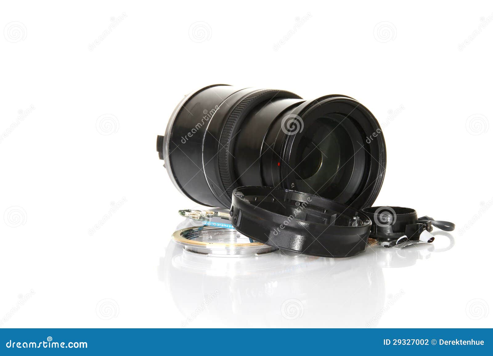 Broken camera lens stock photo. Image of aluminum, board - 29327002