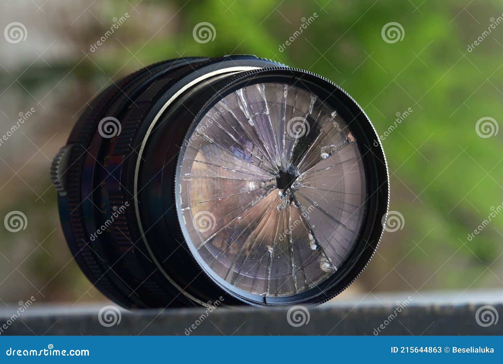 Broken camera lens stock image. Image of antique, crack - 215644863