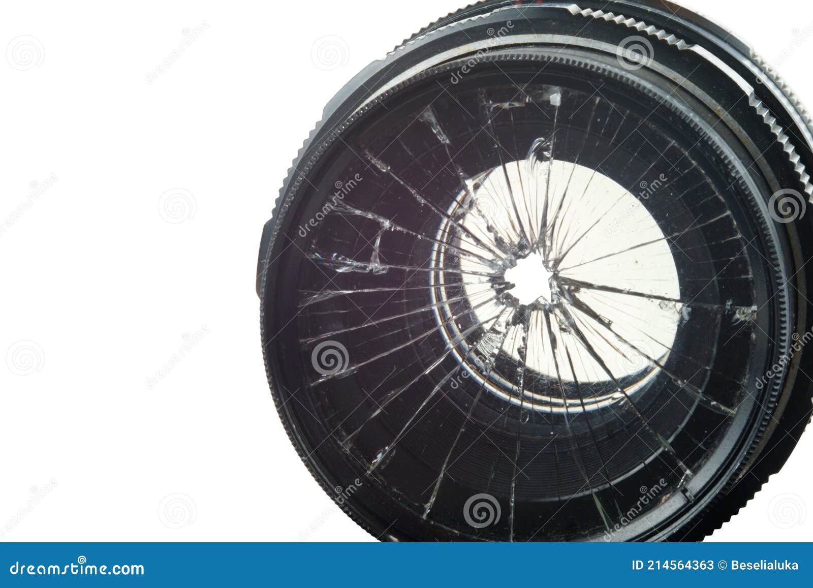 Broken camera lens stock image. Image of damaged, accident - 214564363