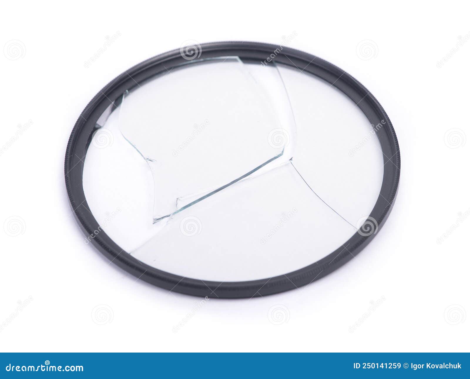 Broken camera lens filter stock image. Image of cracked - 250141259