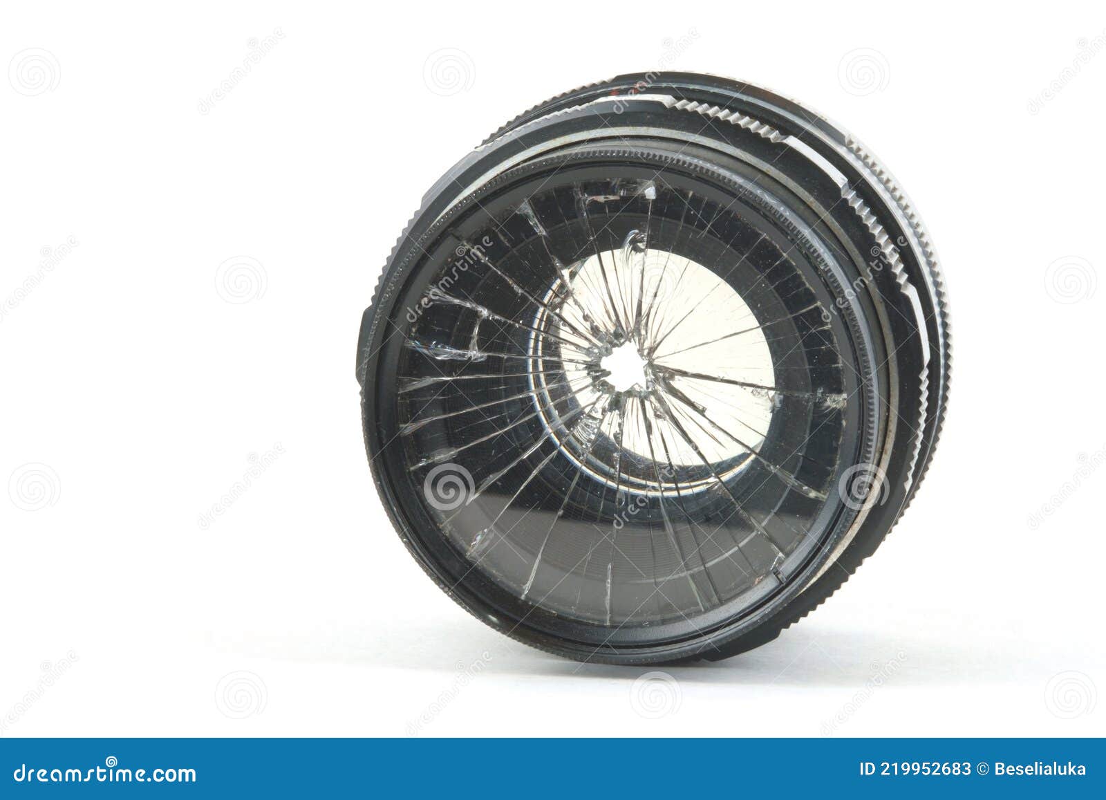 Broken camera lens stock image. Image of cracked, crack - 219952683