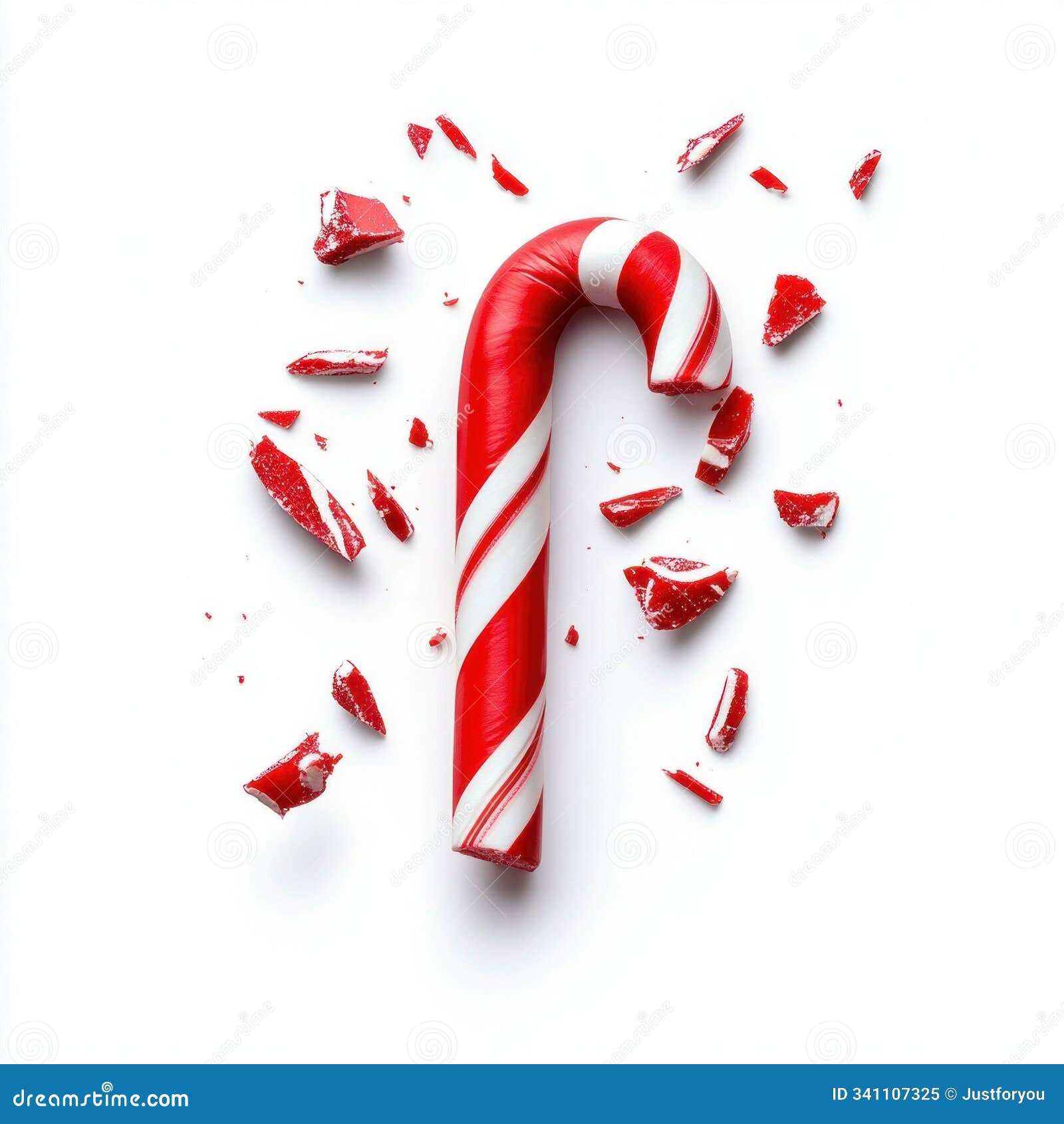 Broken Candy Cane on White Background Stock Illustration - Illustration ...