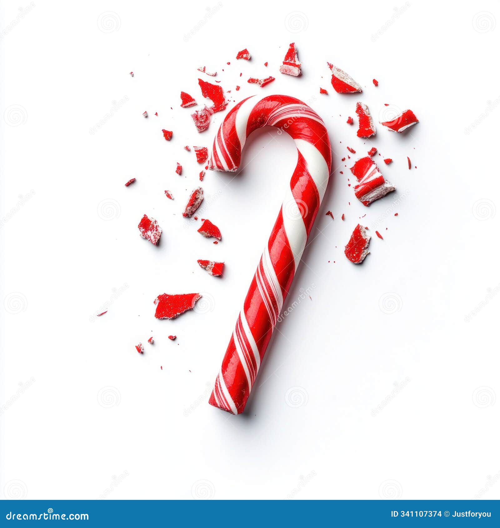 Broken Candy Cane on White Background Stock Illustration - Illustration ...
