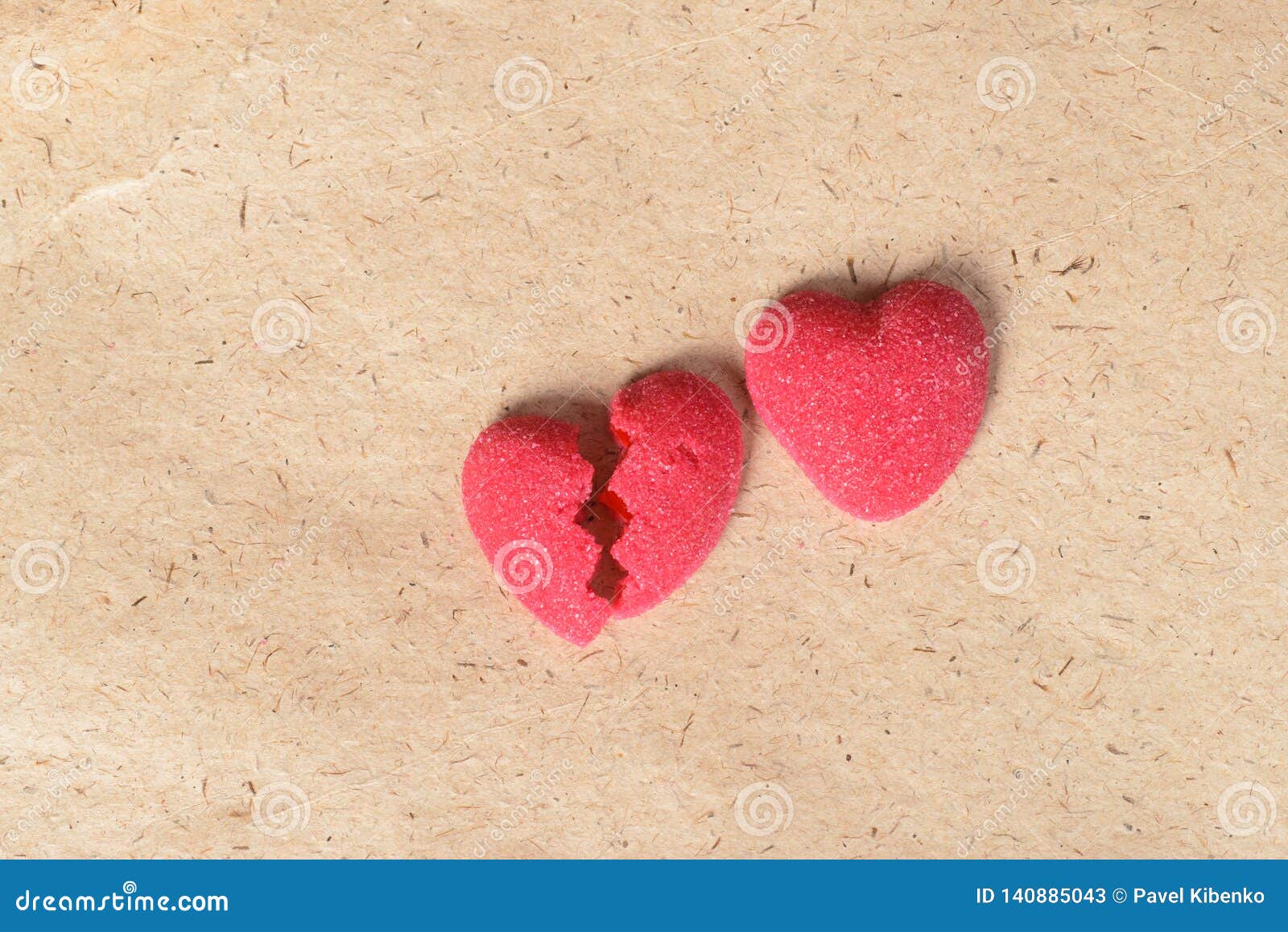 Broken Candy Heart on Paper Stock Image - Image of decor, flat: 140885043