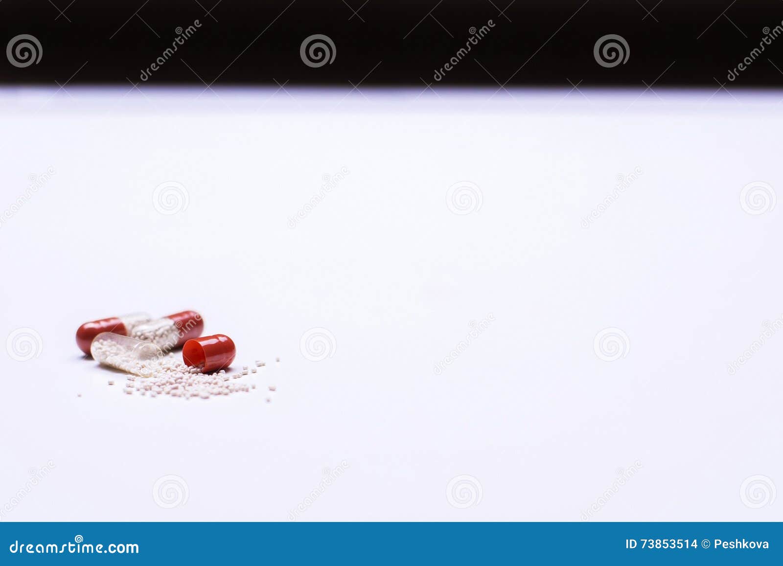 Broken Capsules on White Background Stock Photo - Image of frontview ...