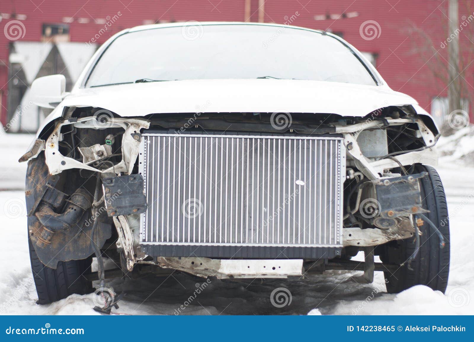 Broken Car after an Accident Stock Image - Image of dented, management ...
