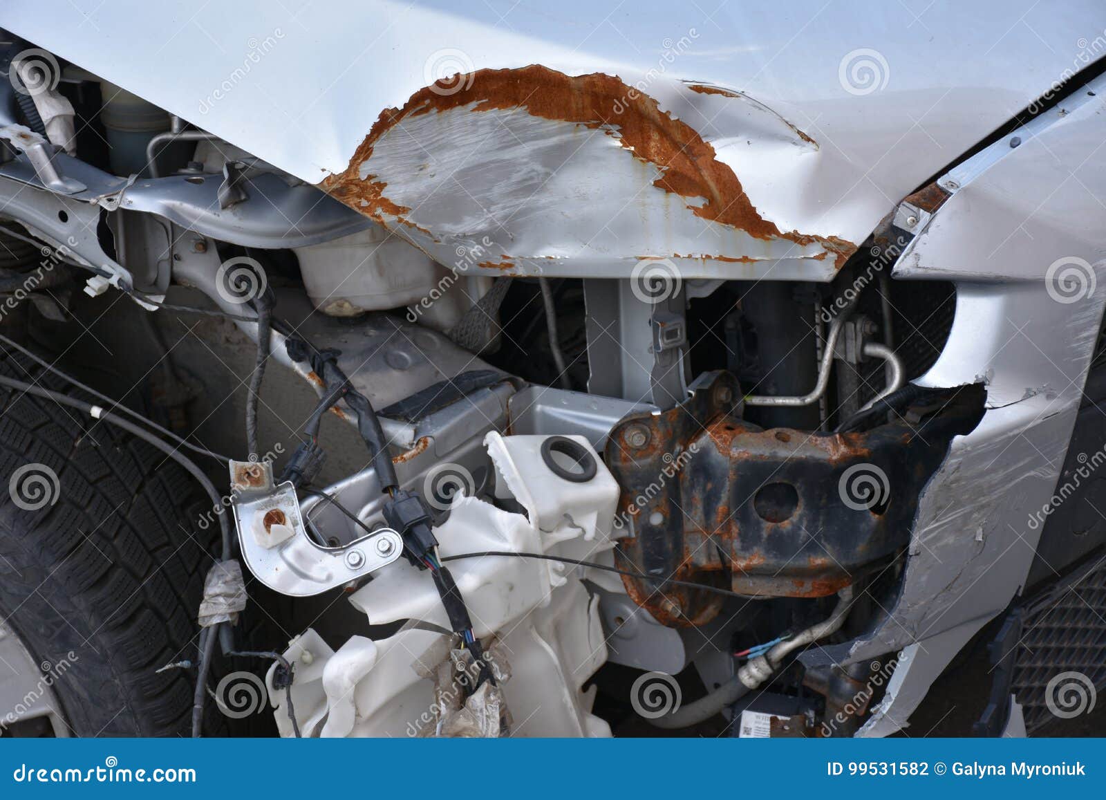 A broken car after stock photo. Image of iron, electricity - 99531582