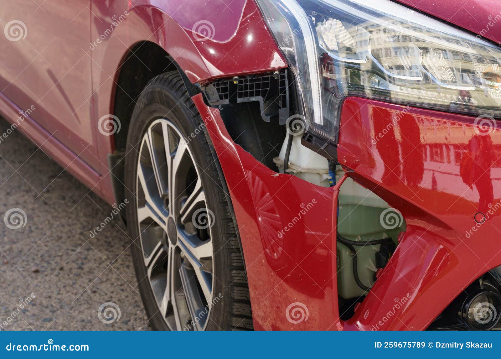 Broken Car Bumper after a Collision. after the Crash Stock Image ...