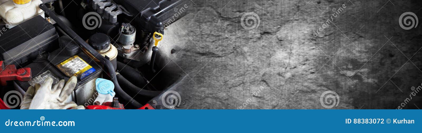 Broken car engine. stock photo. Image of mechanical, station - 88383072