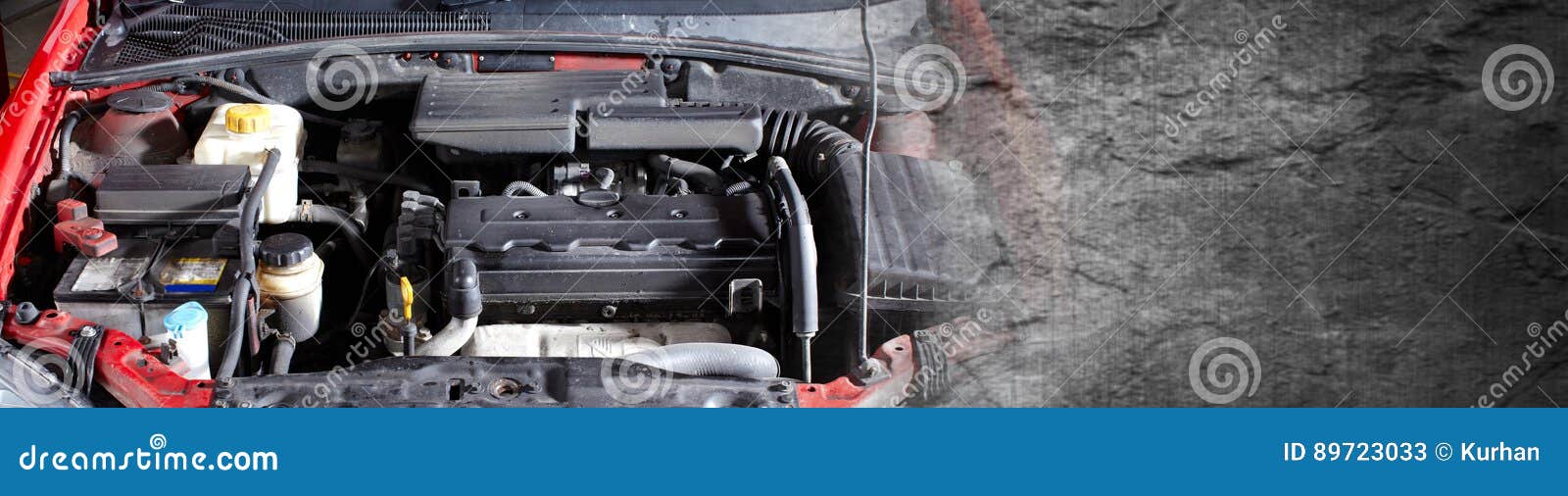 Broken car engine. stock image. Image of maintenance - 89723033