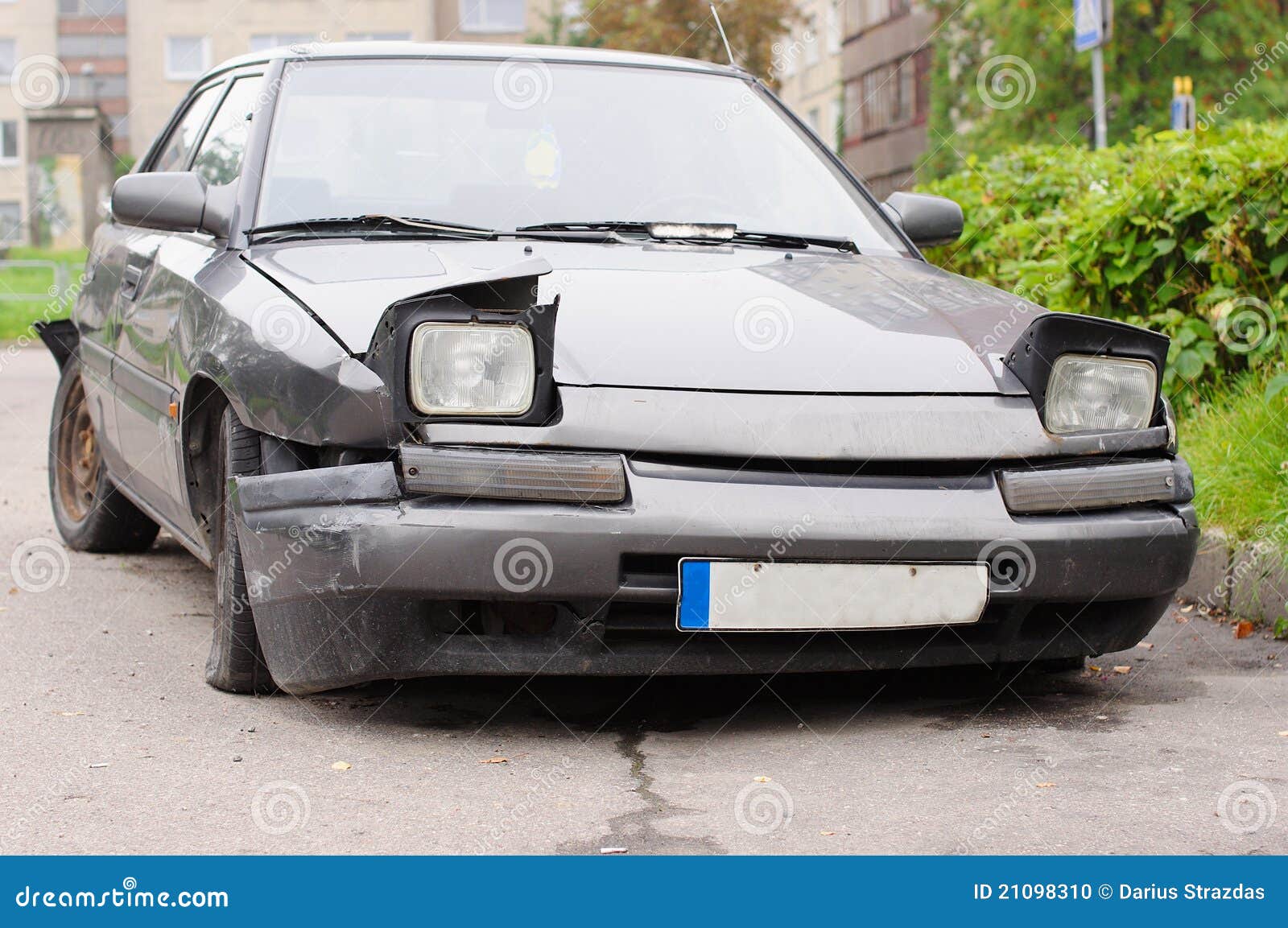 Broken car front stock photo. Image of broken, hood, front - 21098310