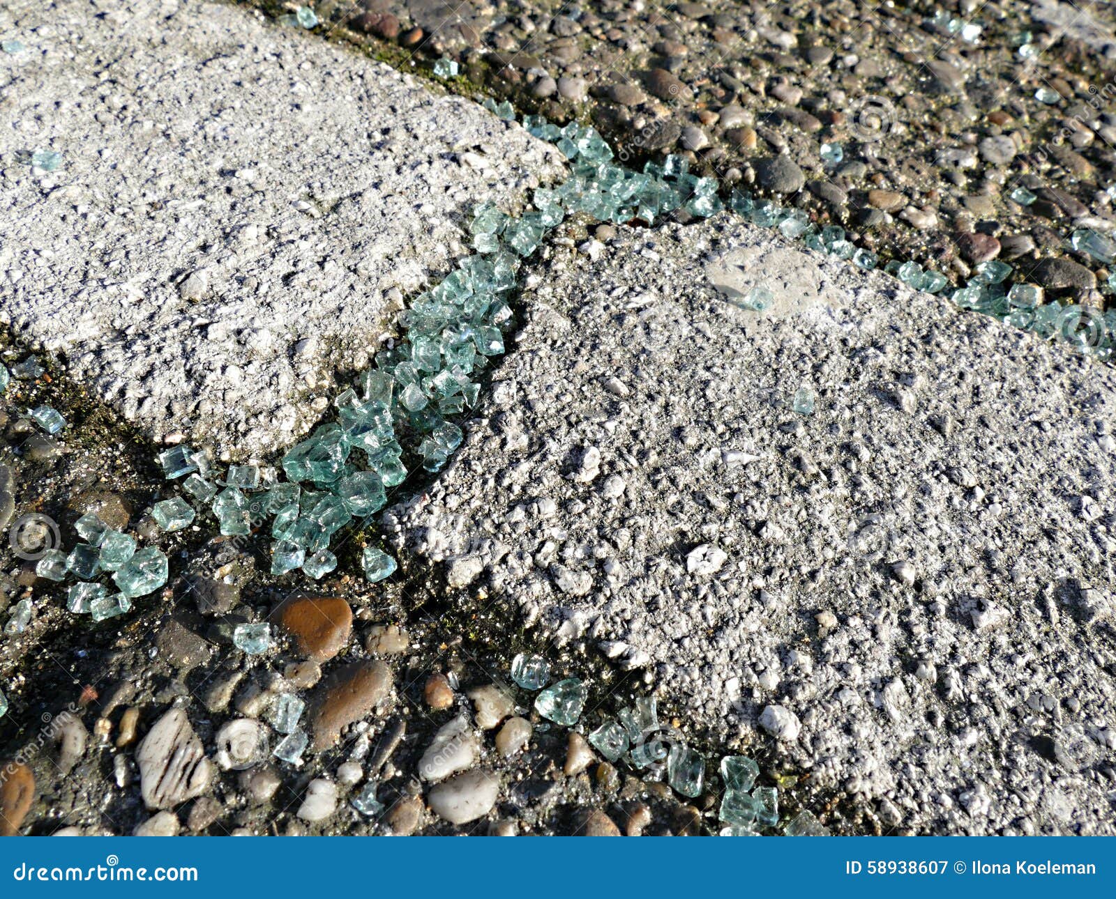 Broken Car Glass Shards on Pavement Stock Image - Image of accident ...